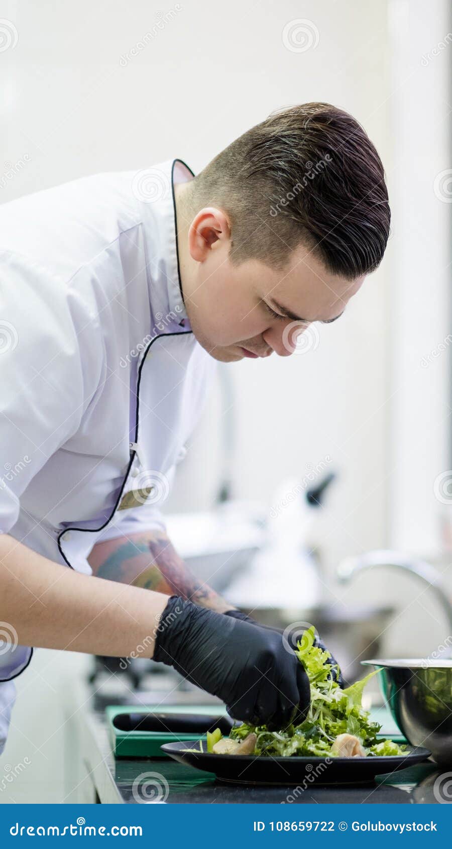 Food Preparing Restaurant Kitchen Chopping Food Stock Photo - Image of ...