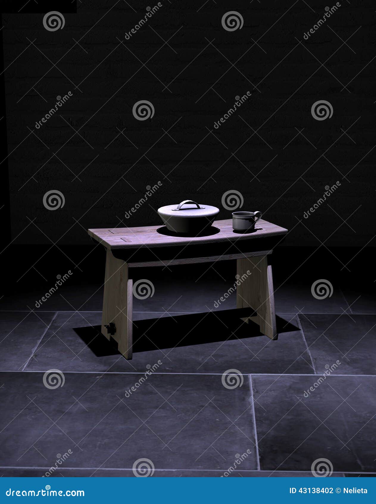 Stool In The Prison Cell Vector Illustration | CartoonDealer.com #142467742