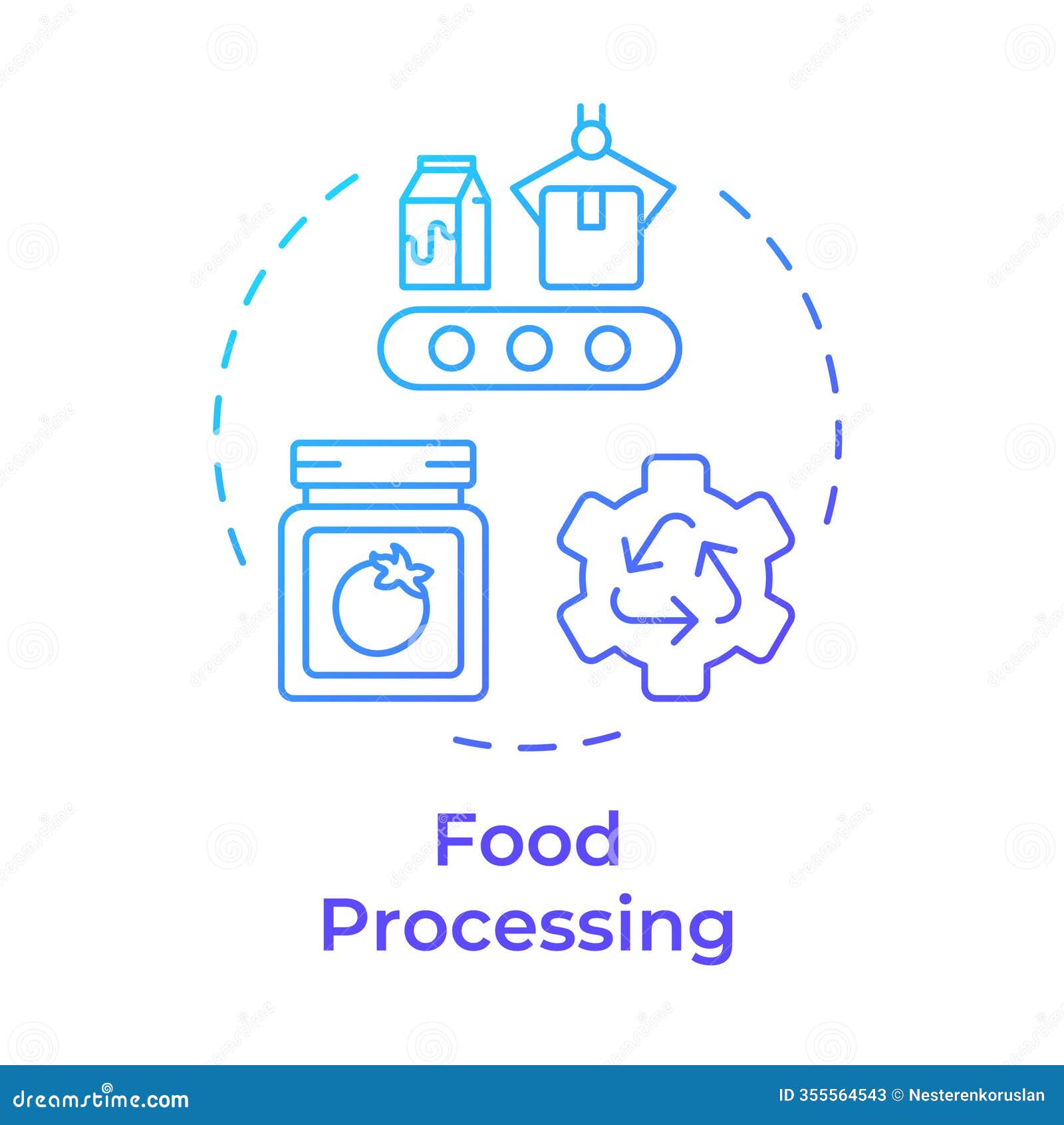 Food Processing Blue Gradient Concept Icon Stock Vector - Illustration of abstract, products ...