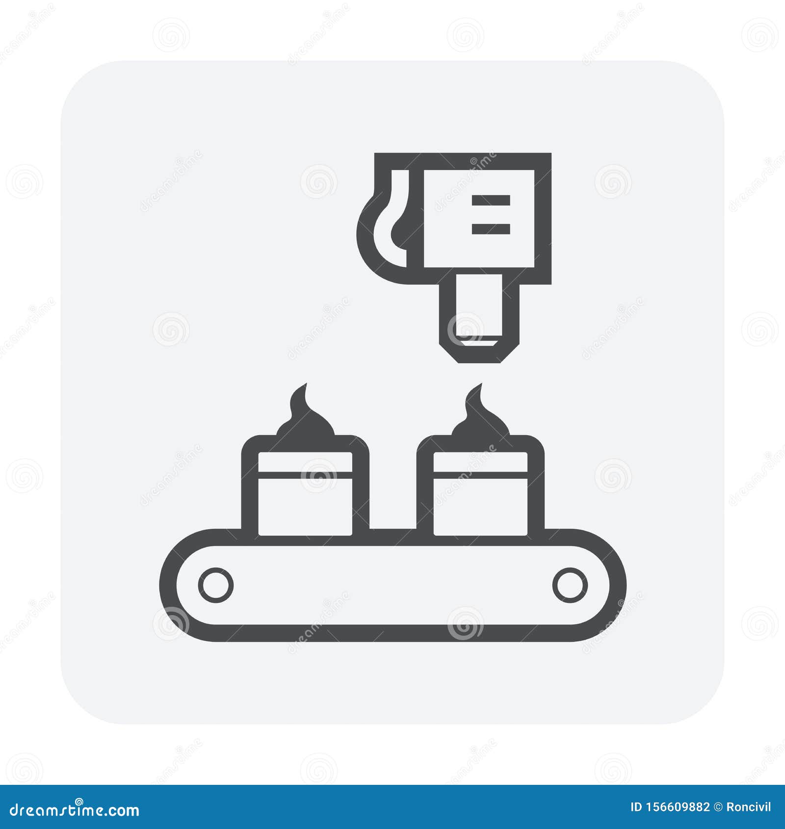 Food Processing Industry Icon. Automated Line Confectionery. Vector ... Food Processing Industry Icon. Automated Line Confectionery. Vector ...