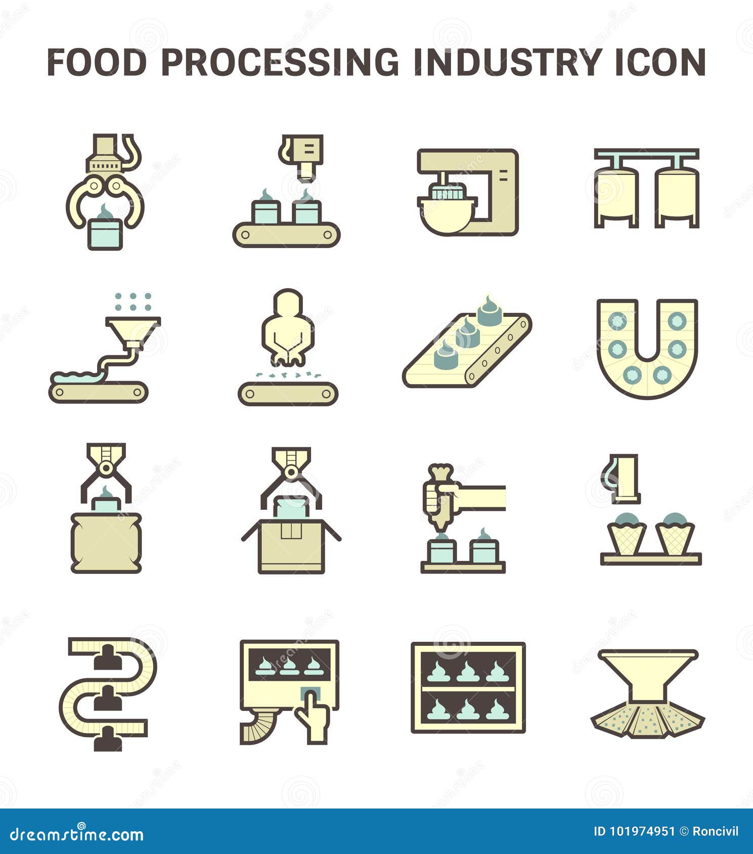 Food processing icon stock vector. Illustration of business - 101974951