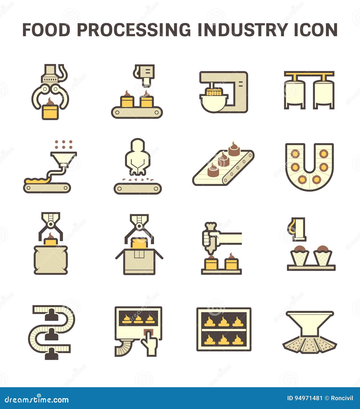 Food processing icon stock vector. Illustration of icon - 94971481