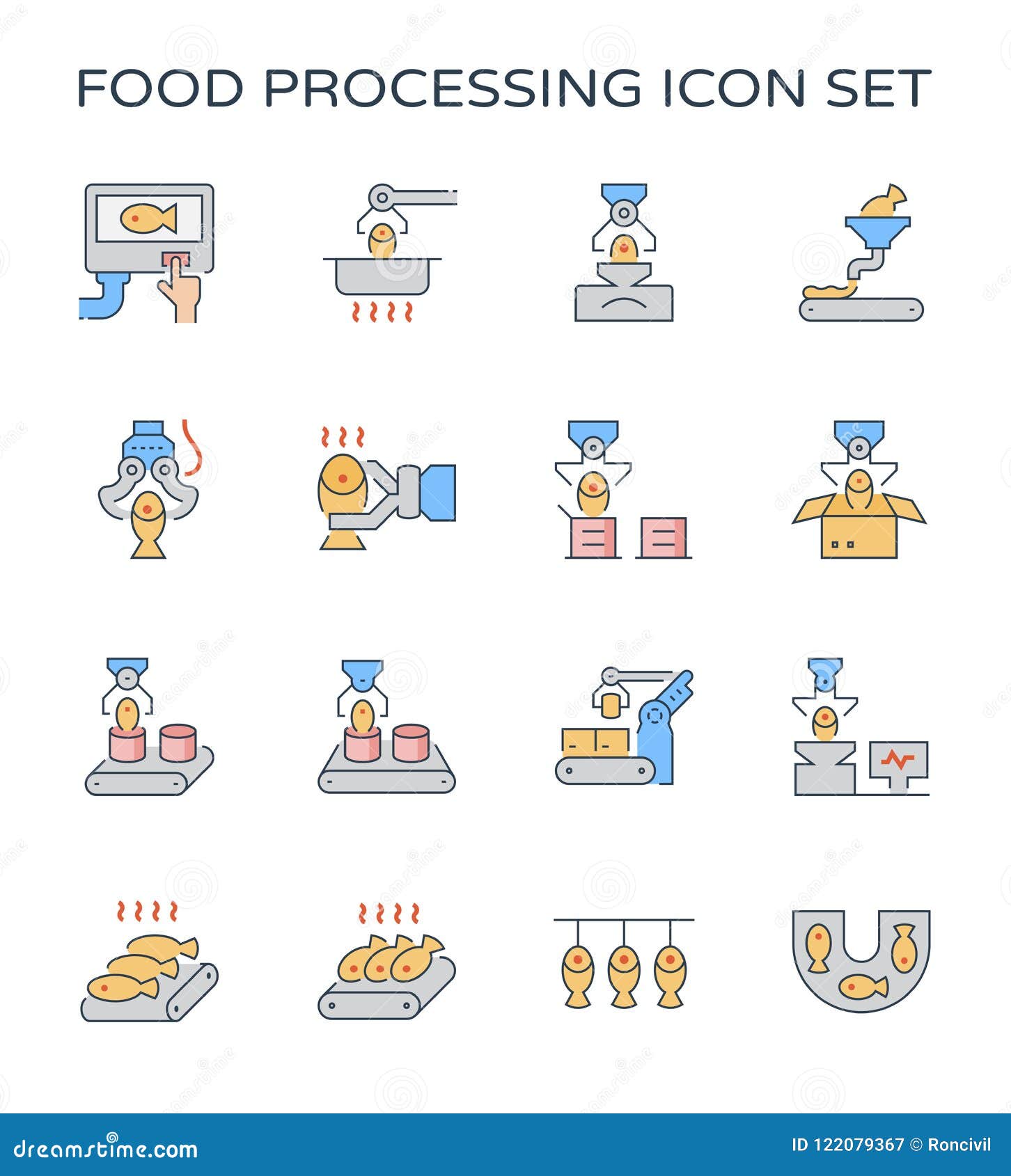 Food processing icon stock vector. Illustration of control - 122079367