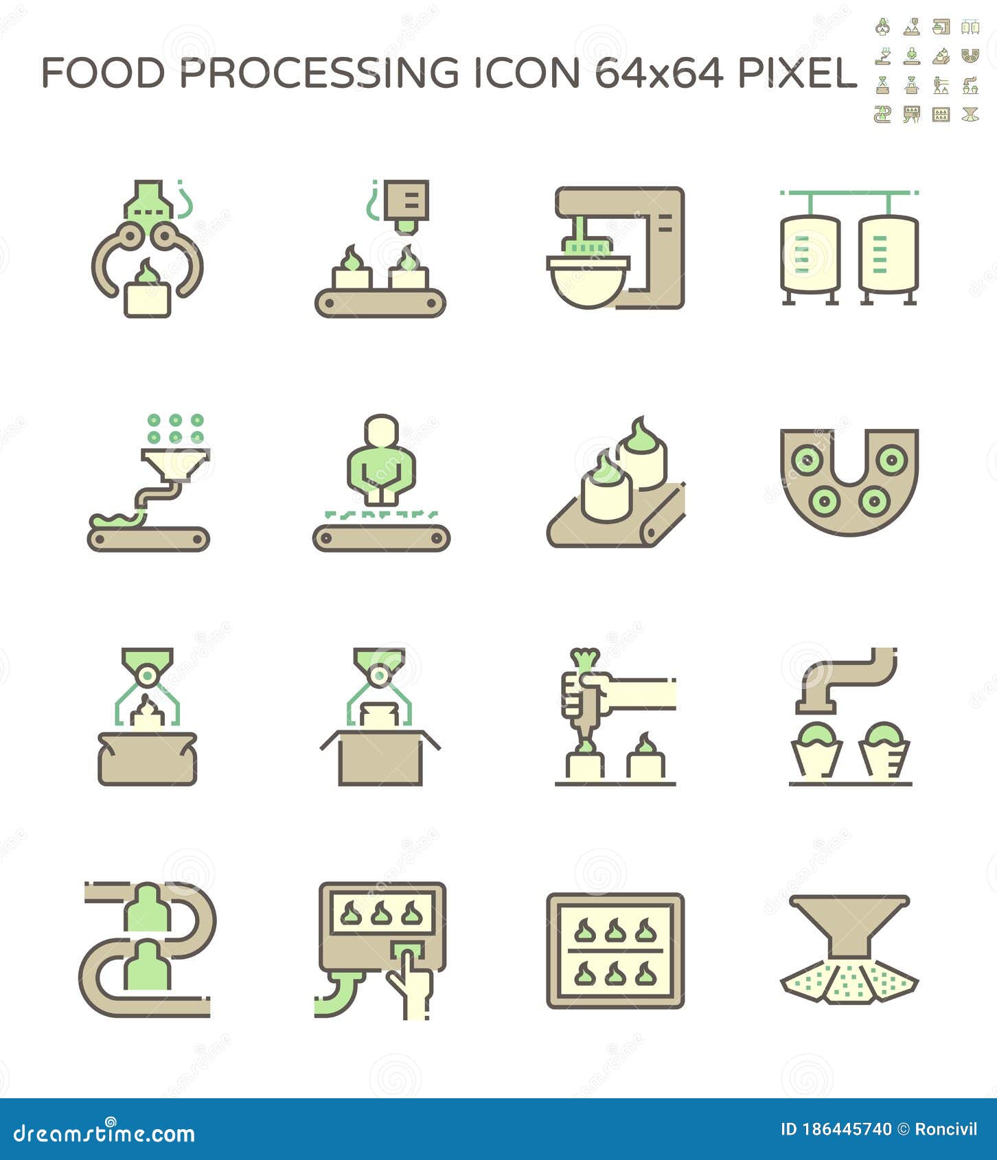 Food processing icon stock vector. Illustration of 64x64 - 186445740