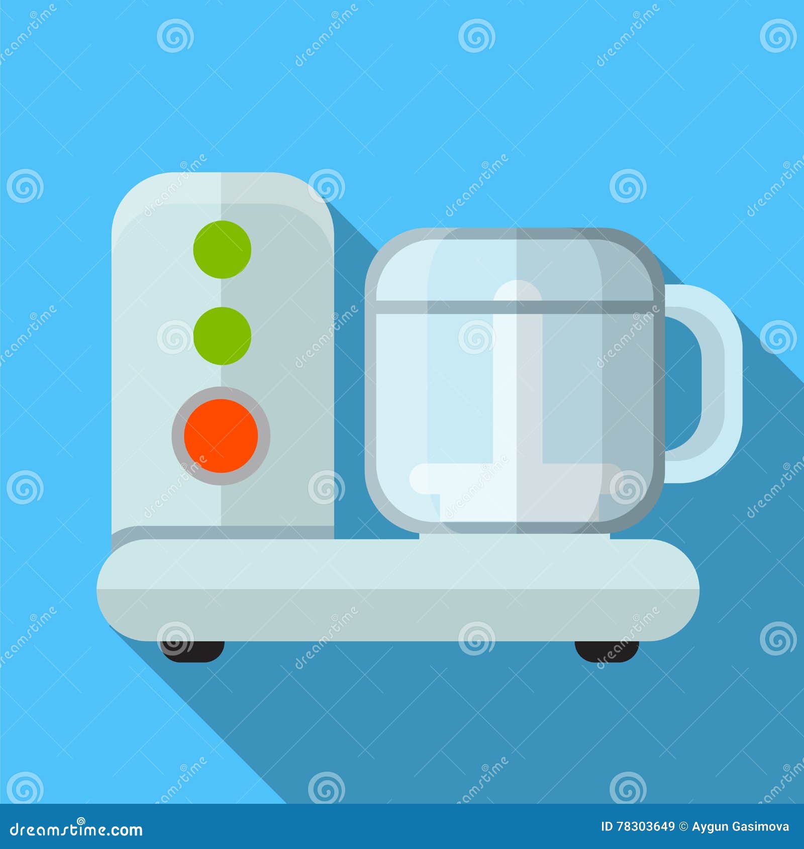 Food Processor Flat Icon Illustration Stock Vector - Illustration of ...