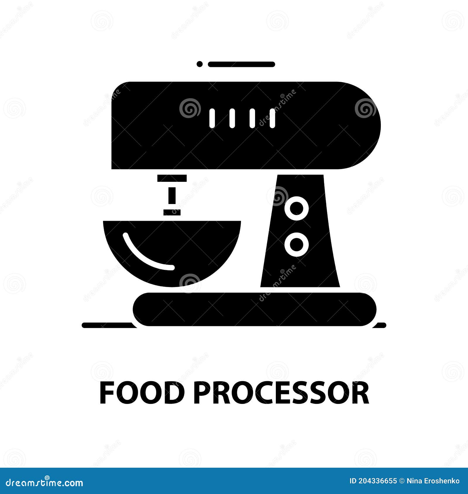 Food Processor Icon, Black Vector Sign with Editable Strokes, Concept ...