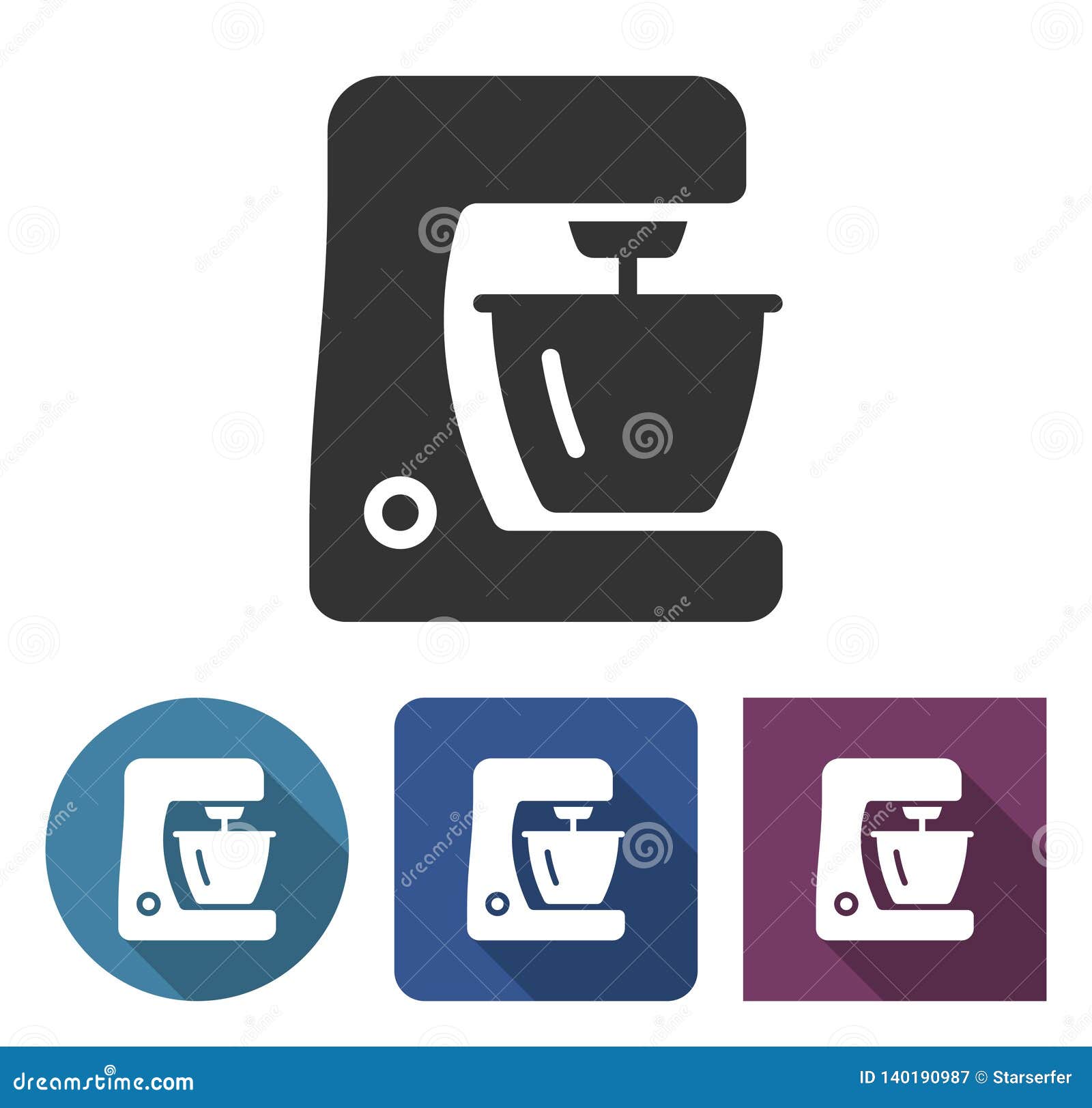 Food Processor Icon in Different Variants Stock Vector - Illustration ...