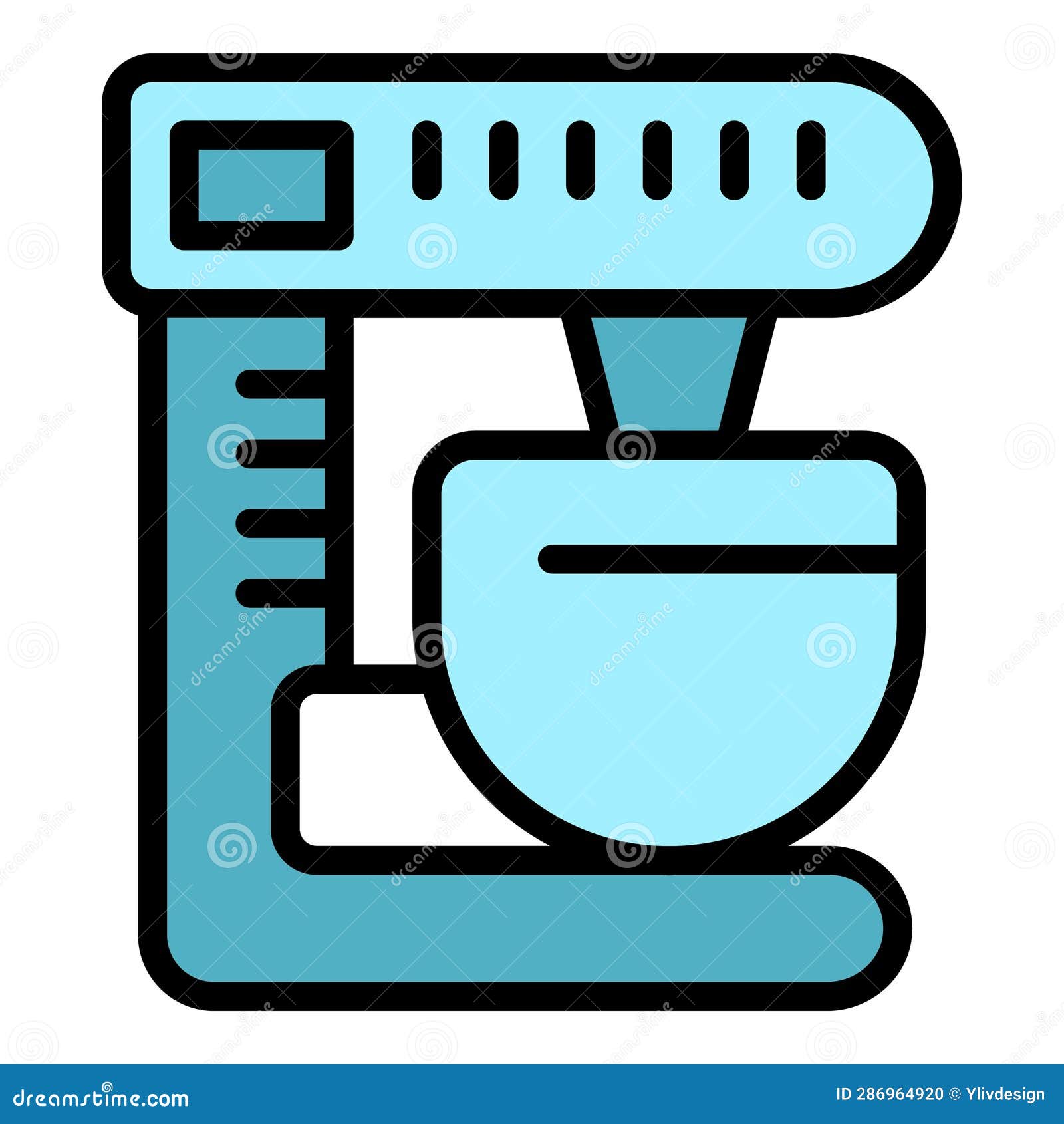 Food Processor Icon Vector Flat Stock Vector - Illustration of machine ...