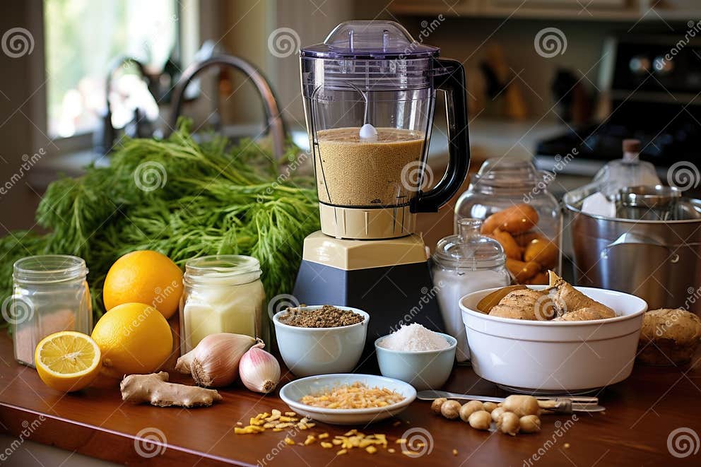 Food Processor with Ingredients Ready for Blending Stock Image - Image ...