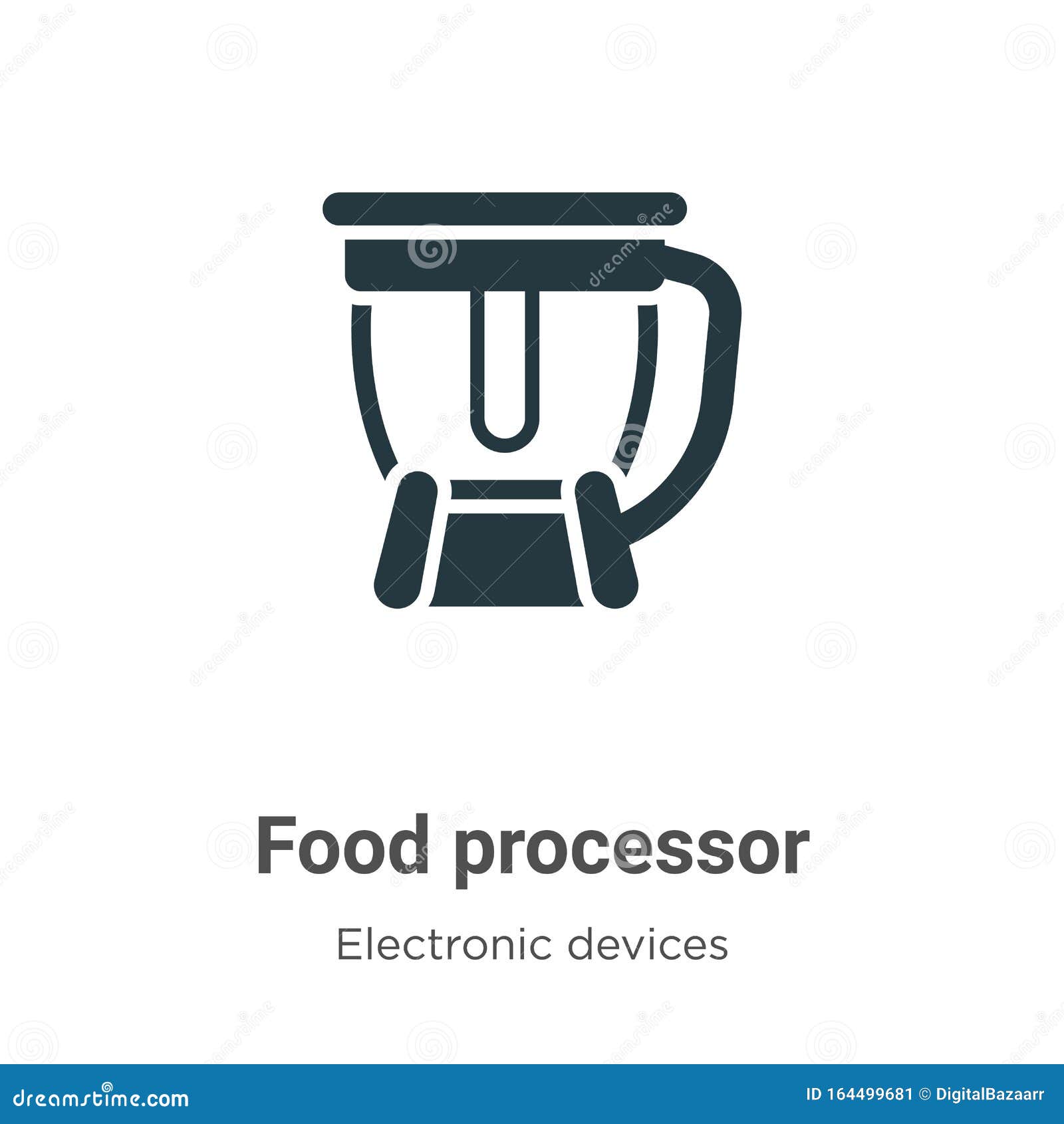 Food Processor Vector Icon on White Background. Flat Vector Food ...
