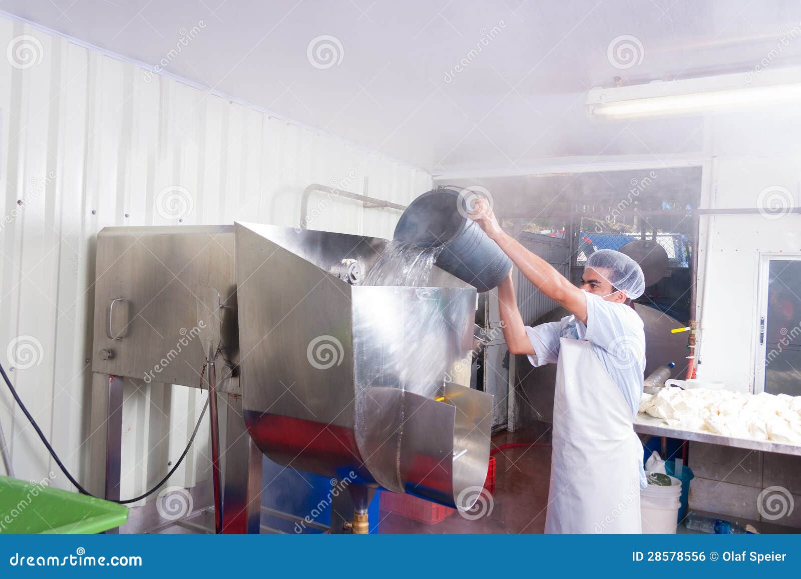 Food Production Plant Worker Stock Photo - Image of dairy, fermentation ...