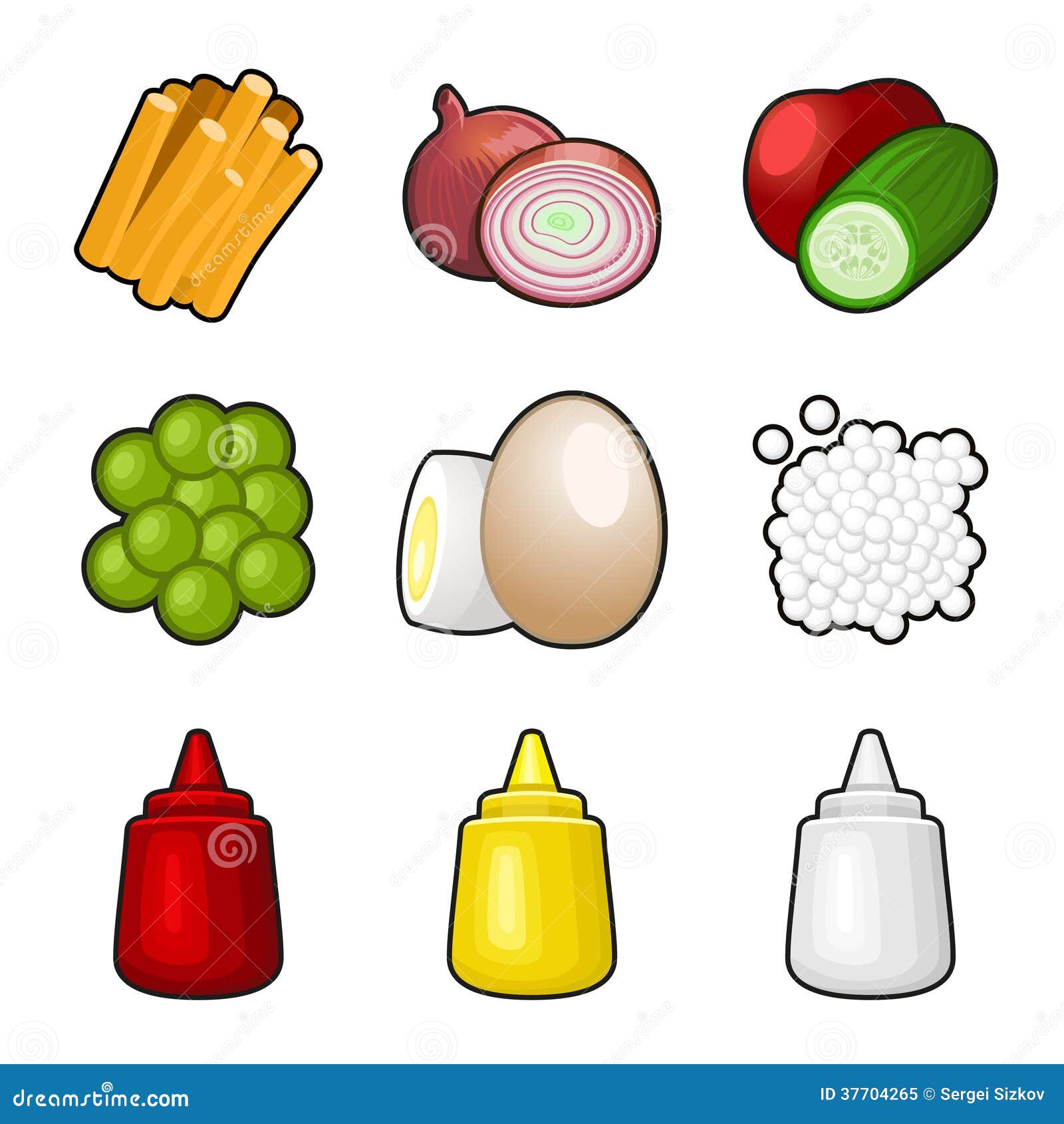 Food products icon set stock vector. Illustration of cucumber - 37704265