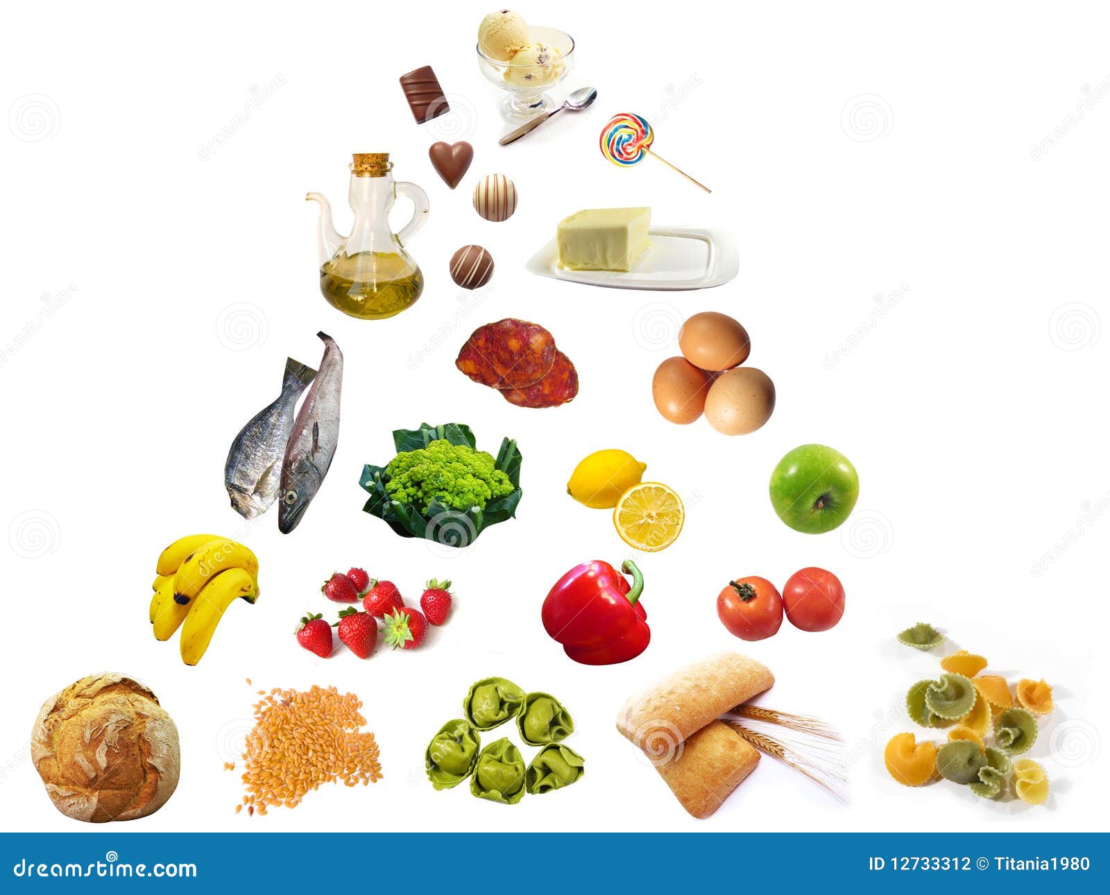 Food pyramid stock photo. Image of sweets, vegetarian - 12733312
