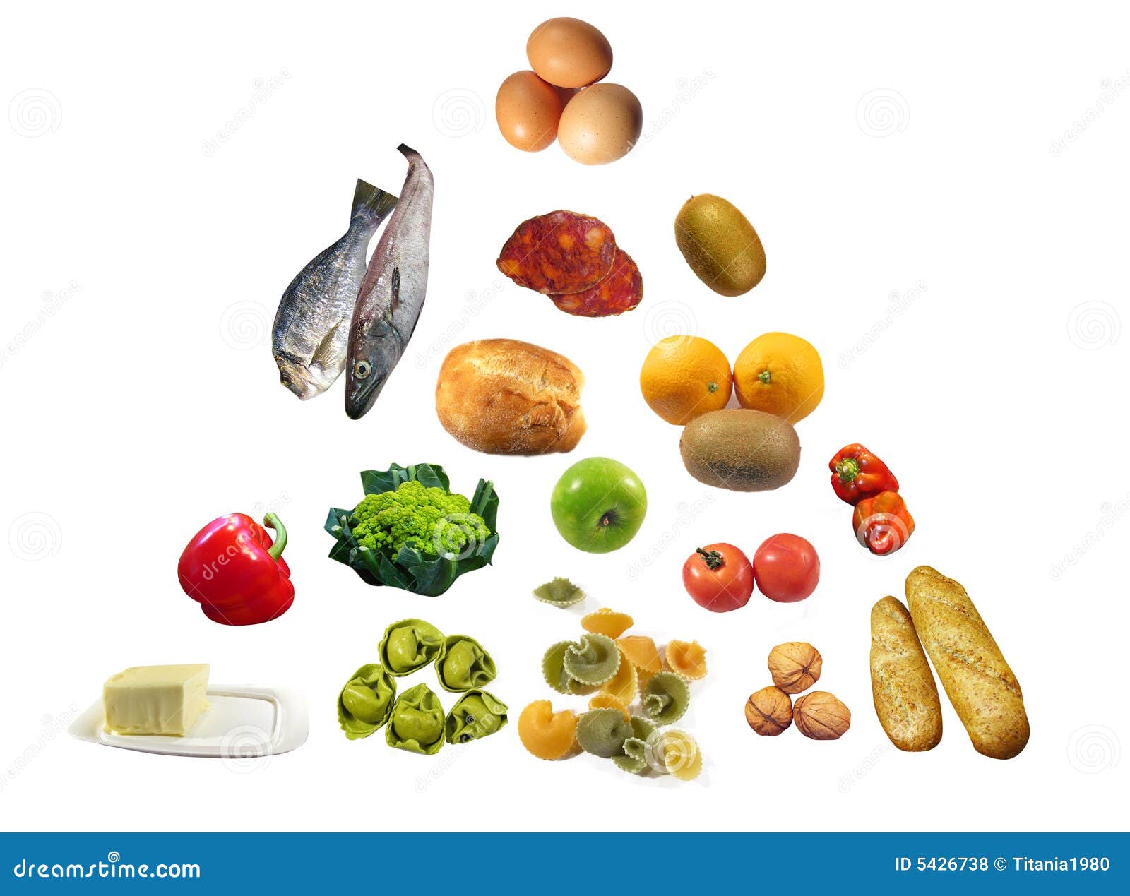 Food pyramid stock photo. Image of vegetables, pasta, protein - 5426738