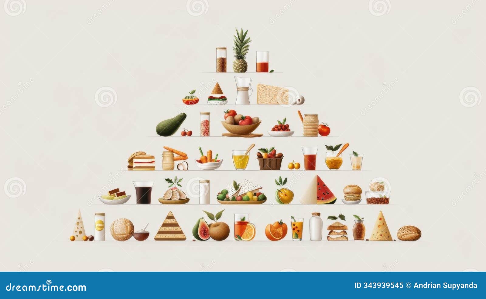 Food Pyramid Illustration, A Visual Guide To Balanced Eating Royalty ...