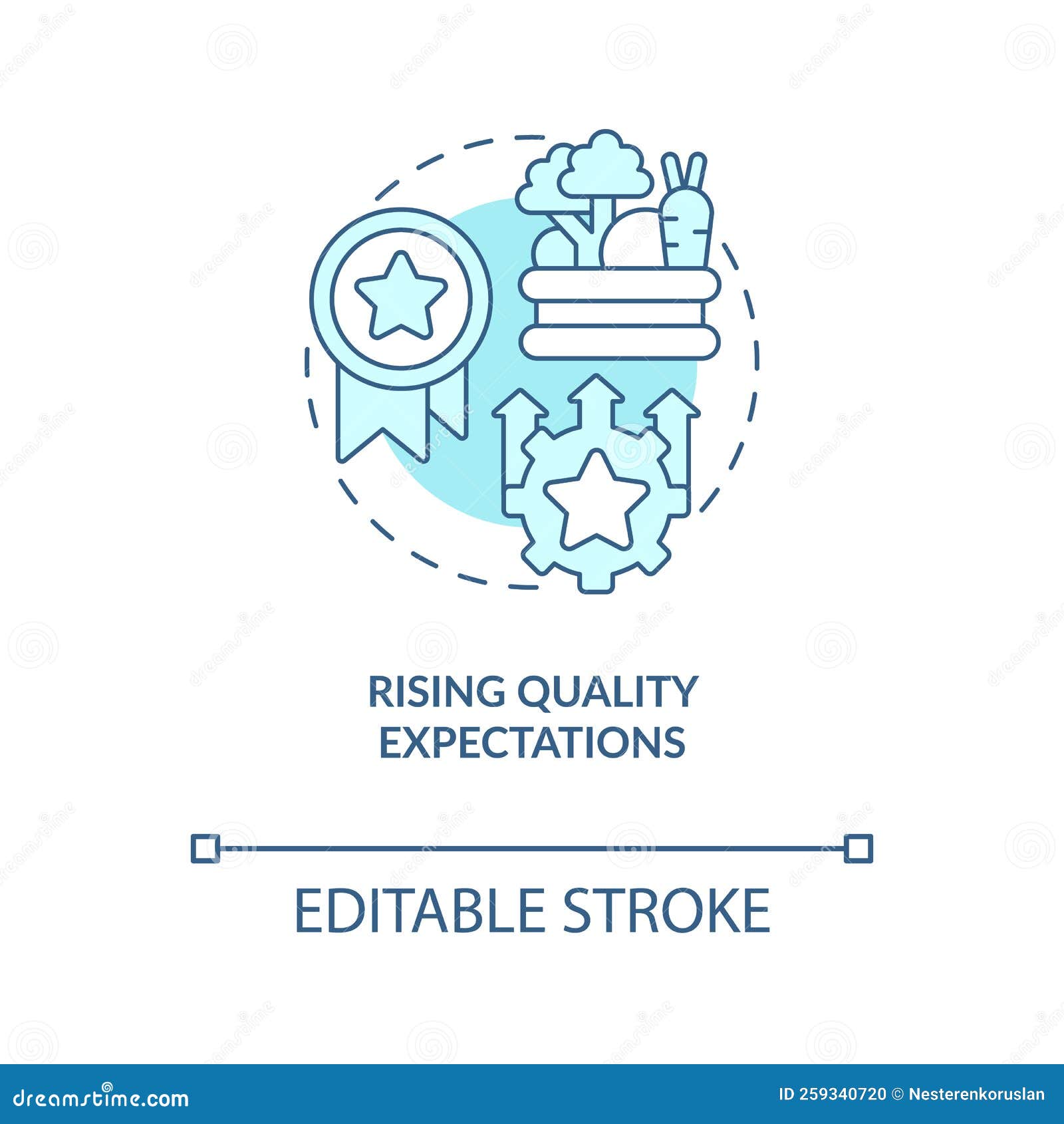 Food Quality Expectations Turquoise Concept Icon Stock Vector ... Food Quality Expectations Turquoise Concept Icon Stock Vector ...