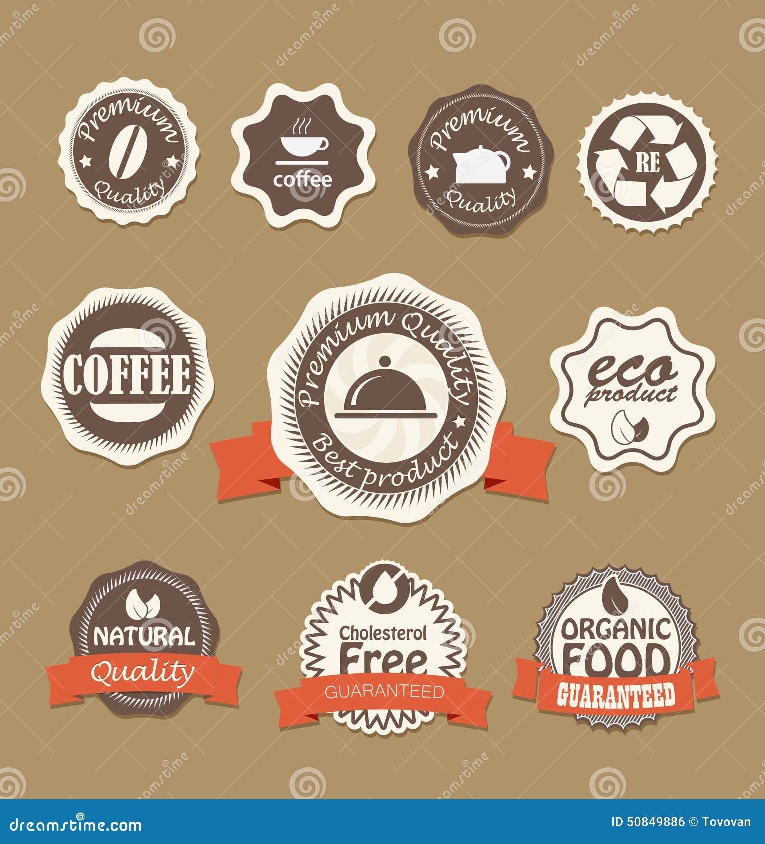 Food Quality Labels Collection Stock Vector - Illustration of modern ...