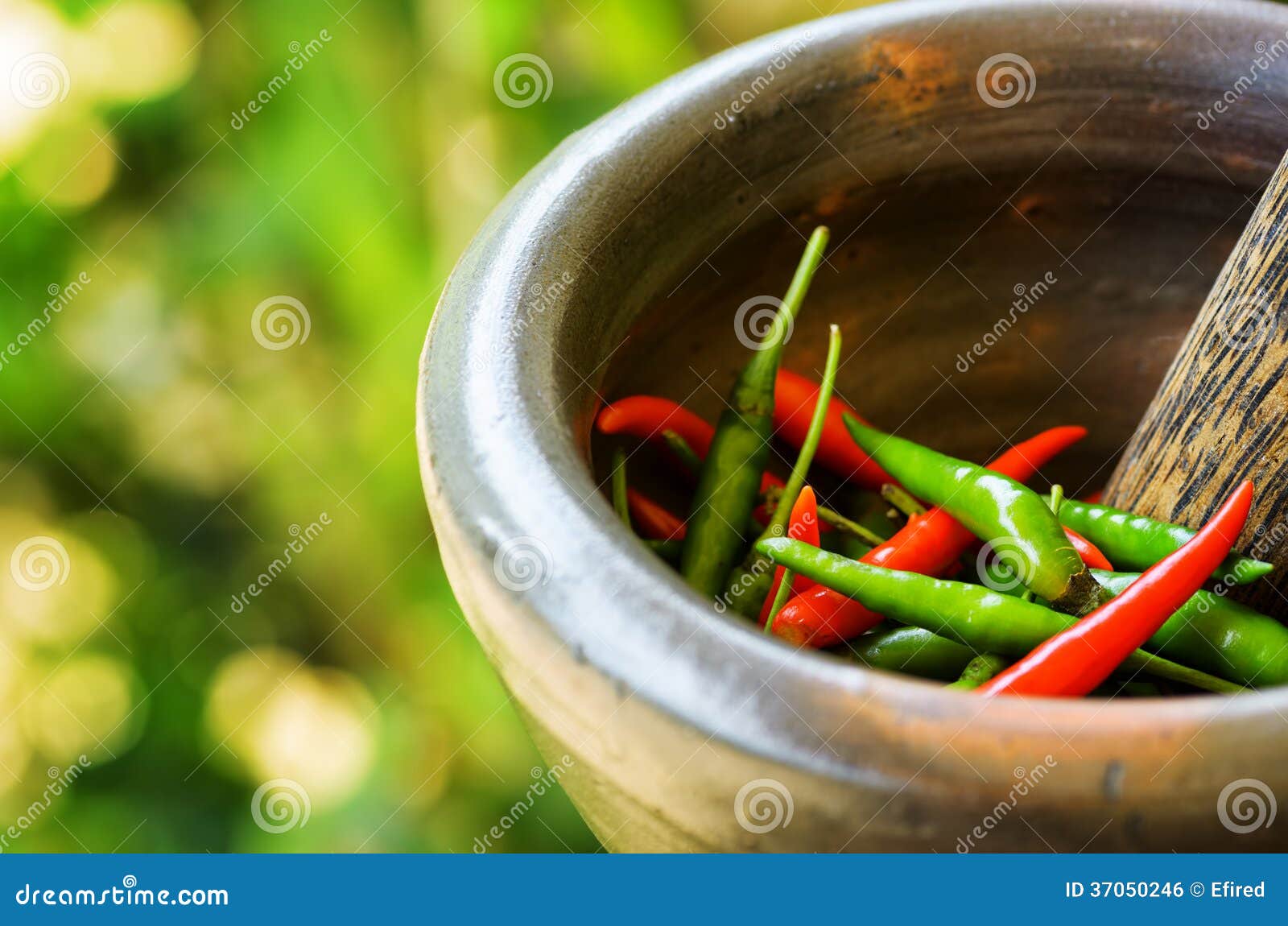 Red and Green Pepper in a Stone Mortar Stock Photo - Image of organic ...