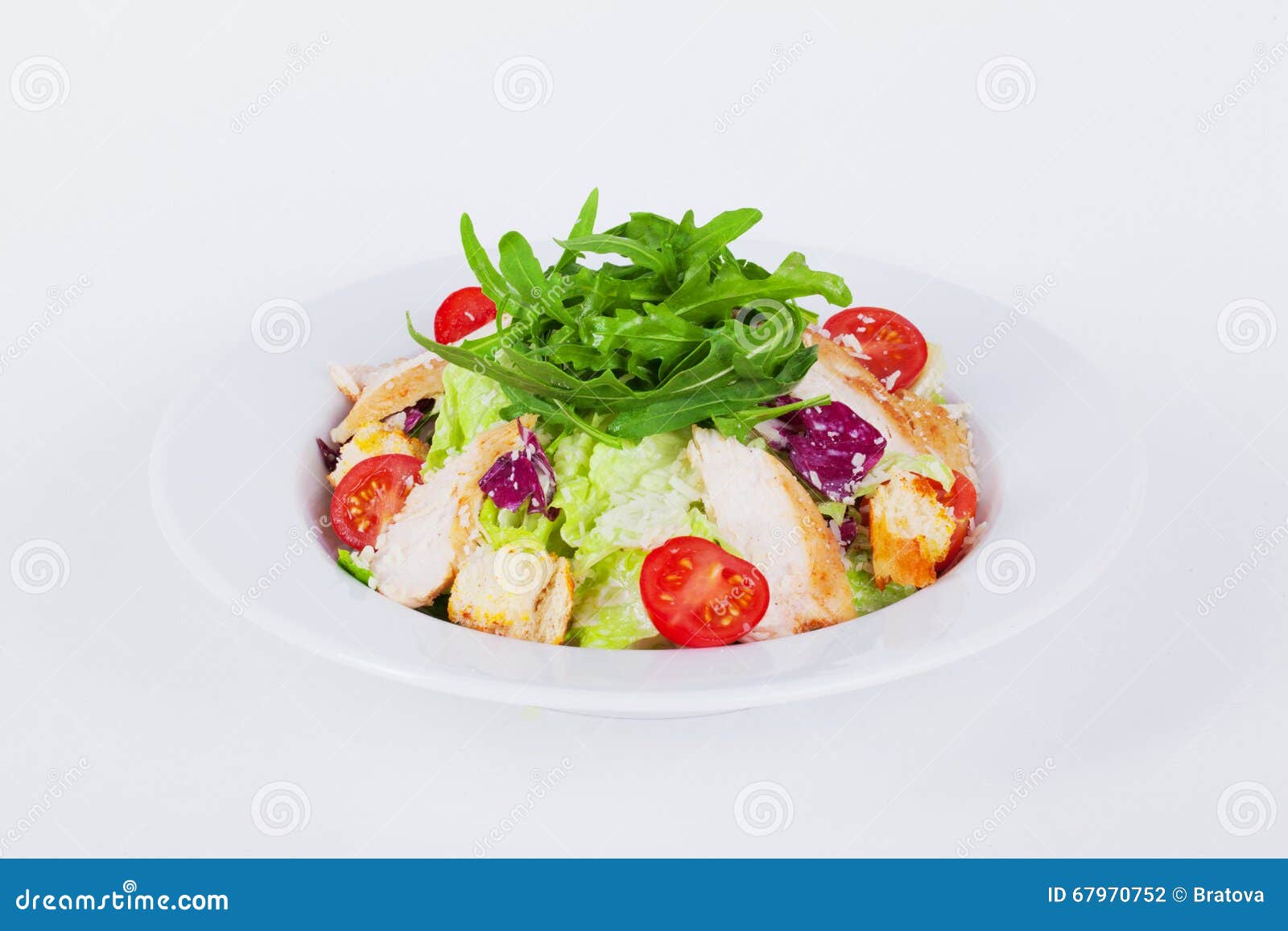 Food for the Restaurant Caesar Salad with Chicken Stock Photo - Image ...