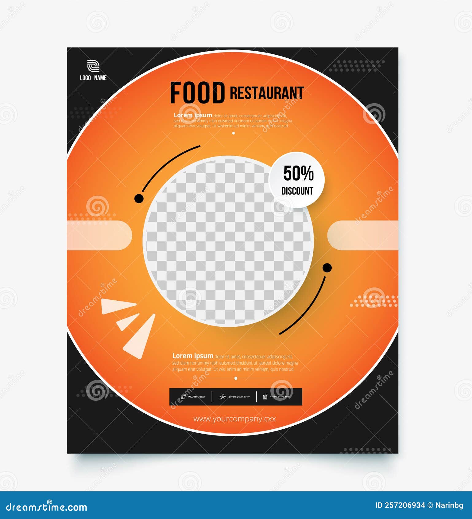 Food Restaurant Discount Banner Template Stock Vector - Illustration of ...