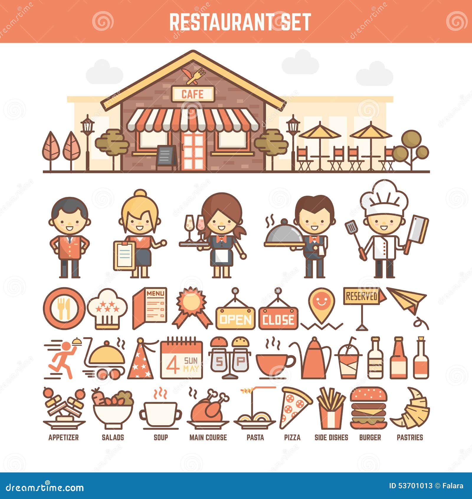 Food and Restaurant Elements for Infographics Stock Vector ...