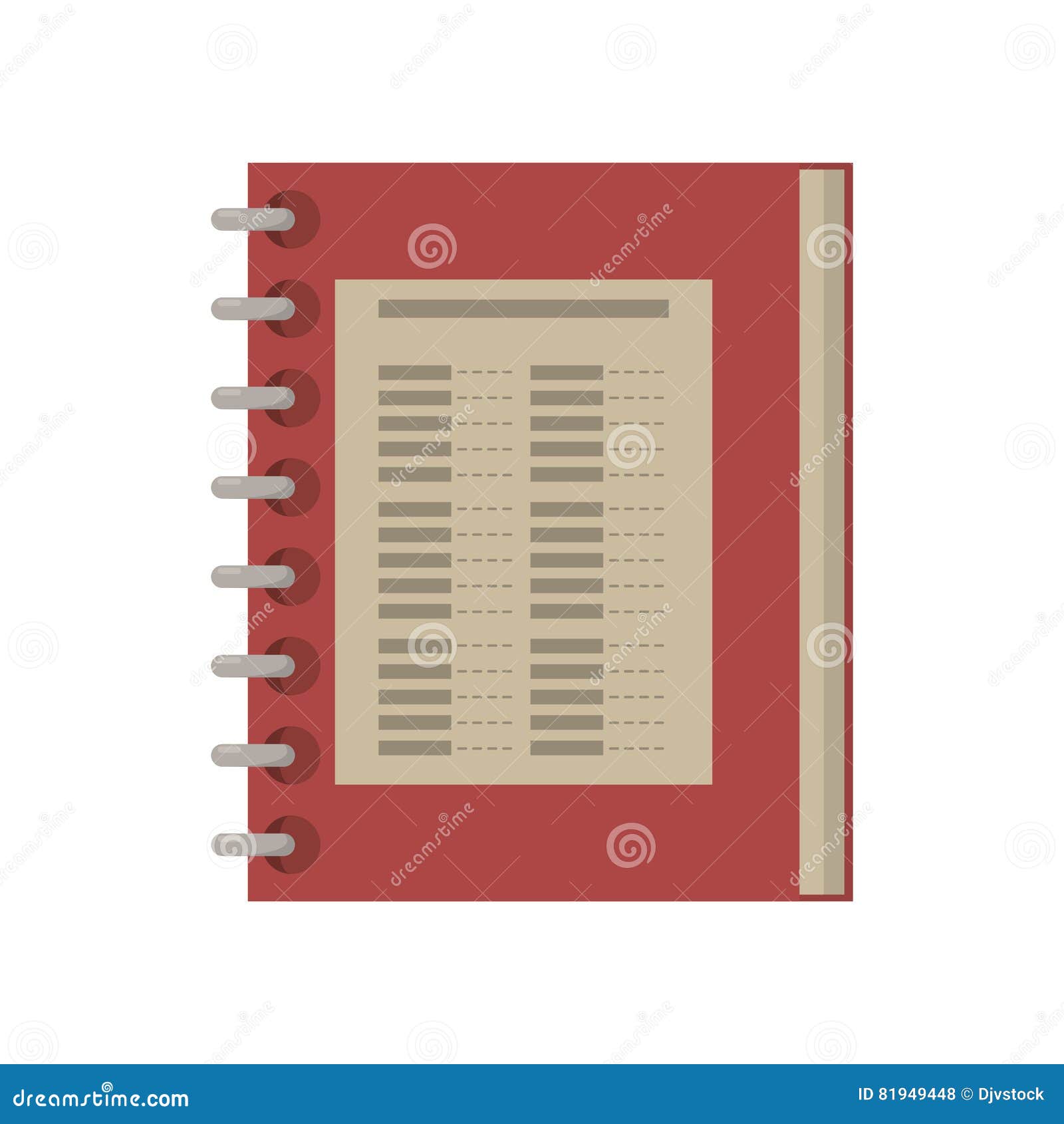 Food Restaurant Menu Spiral Notepad Stock Vector - Illustration of fork ...
