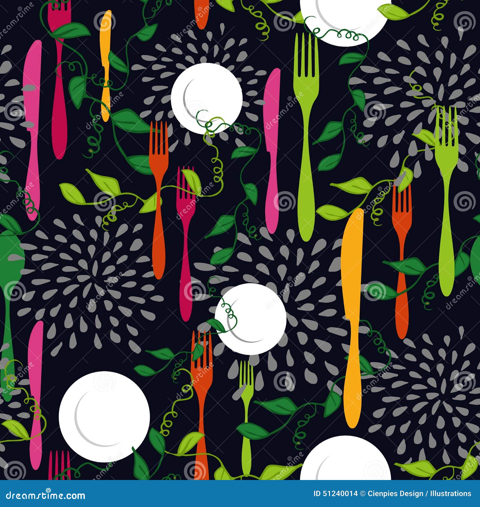 Food Restaurant Seamless Pattern Concept Stock Vector - Illustration of ...