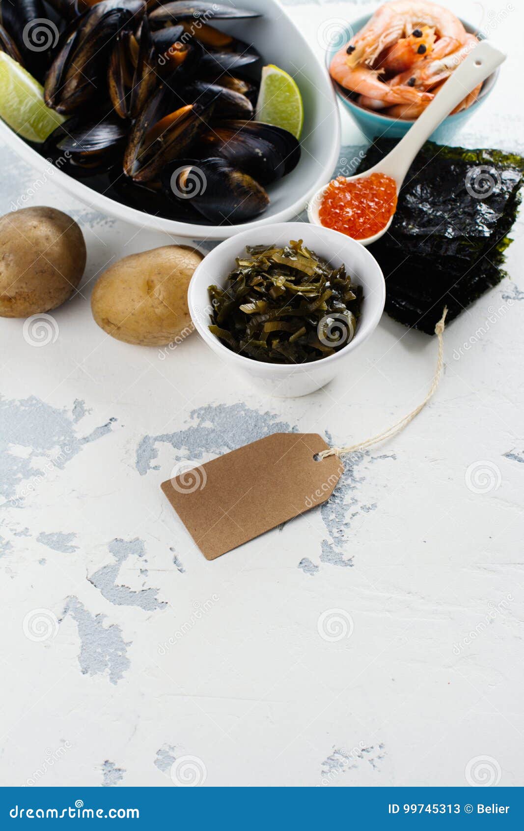 Food rich of iodine stock image. Image of background - 99745313