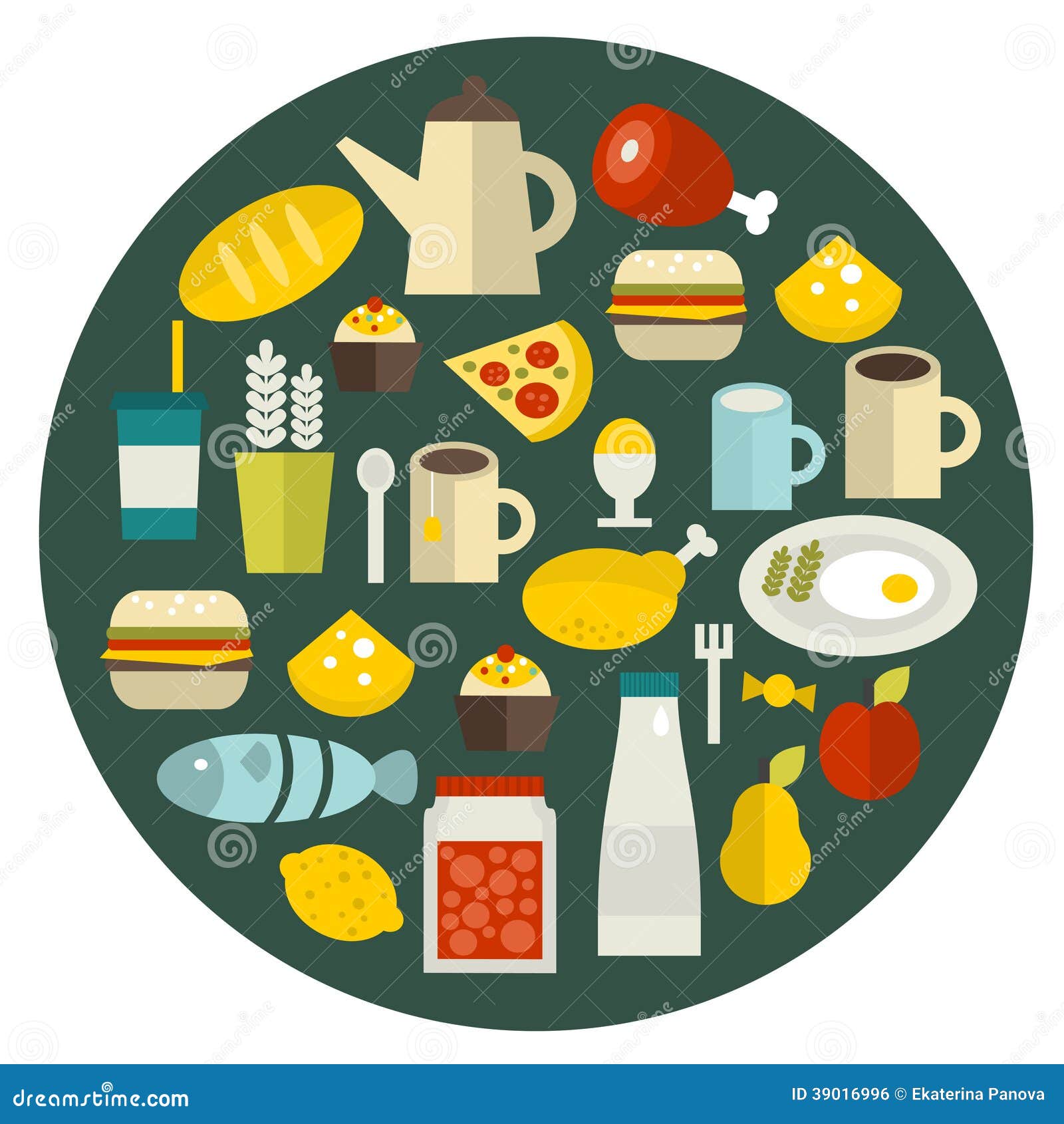 Food round banner. stock vector. Illustration of comics - 39016996