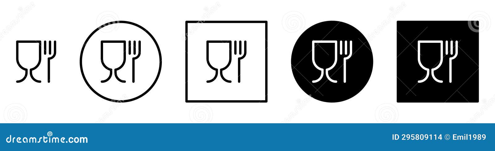 Food safe icon symbol set. stock vector. Illustration of danger - 295809114