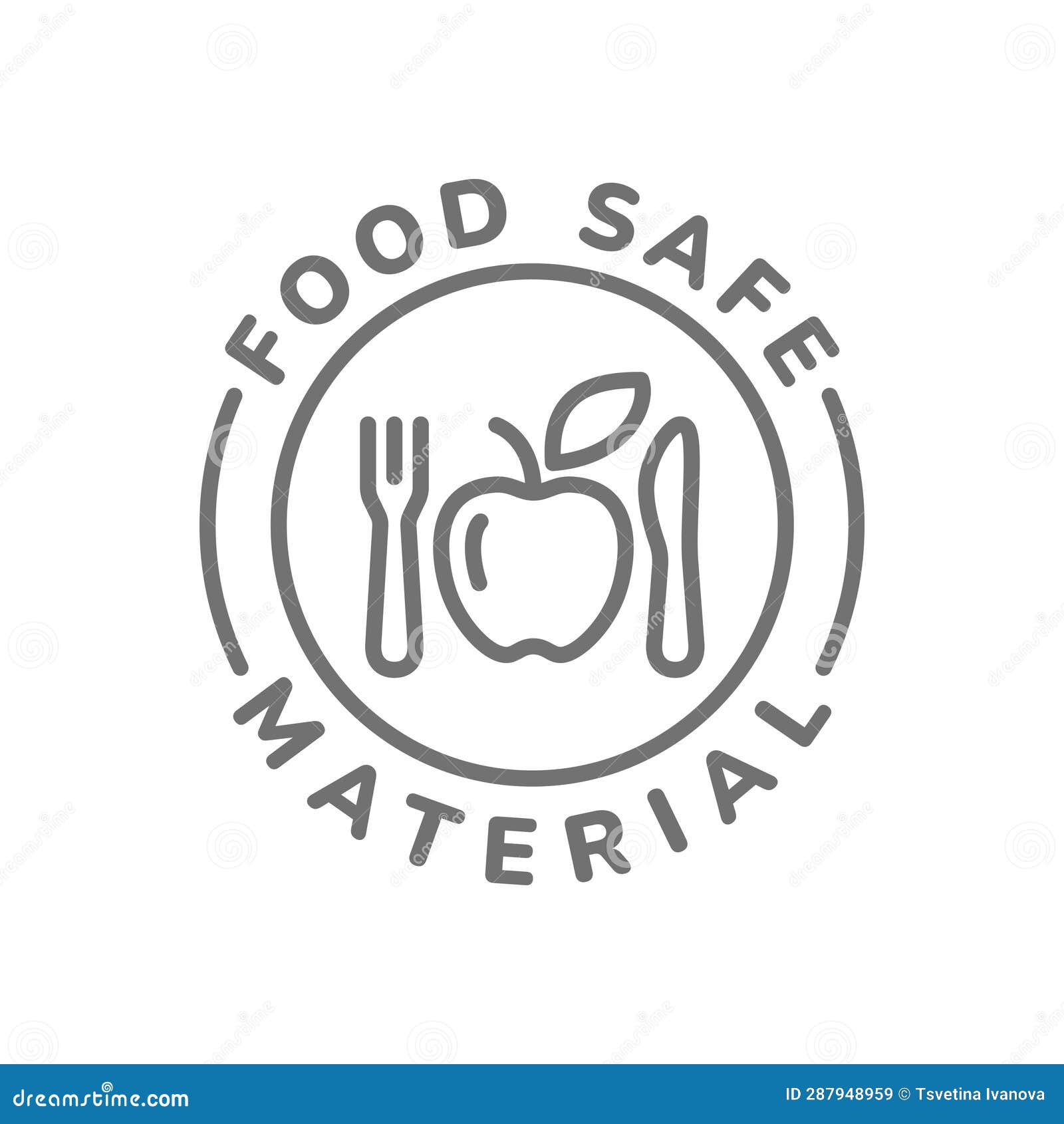 Food Safe Material Line Label Stock Vector - Illustration of material ...