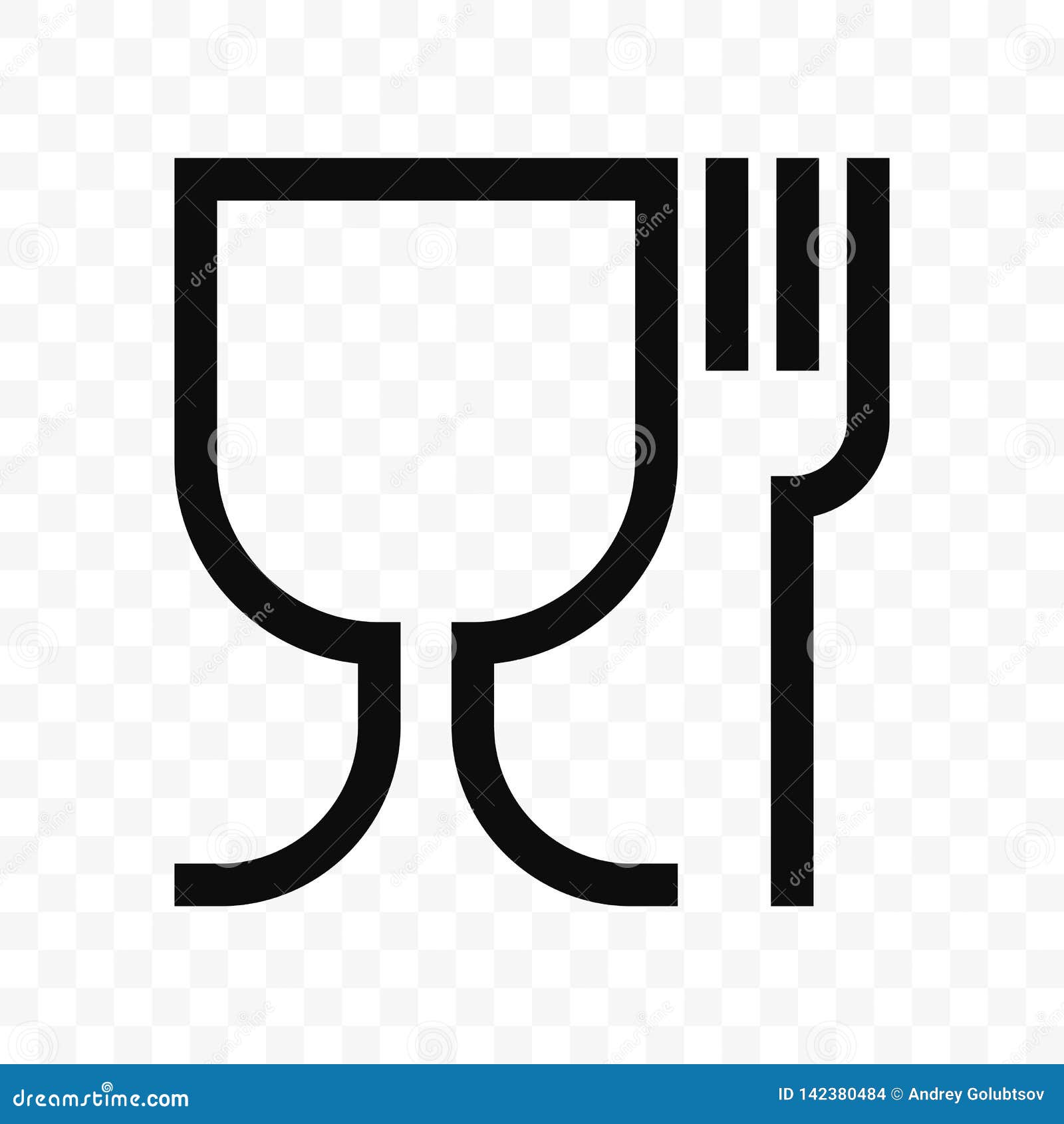 Food Safe Material Wine Glass and Fork. Food Grade Vector Icon Stock ...