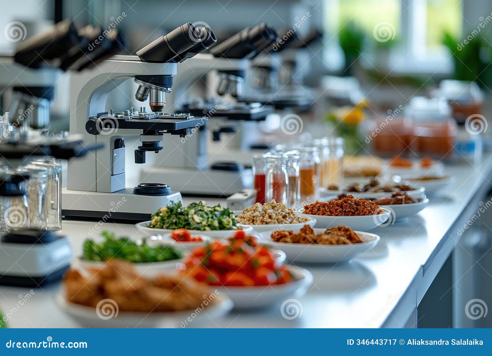 Food Safety Analysis, Microscopic Food Analysis Lab with Samples on ...