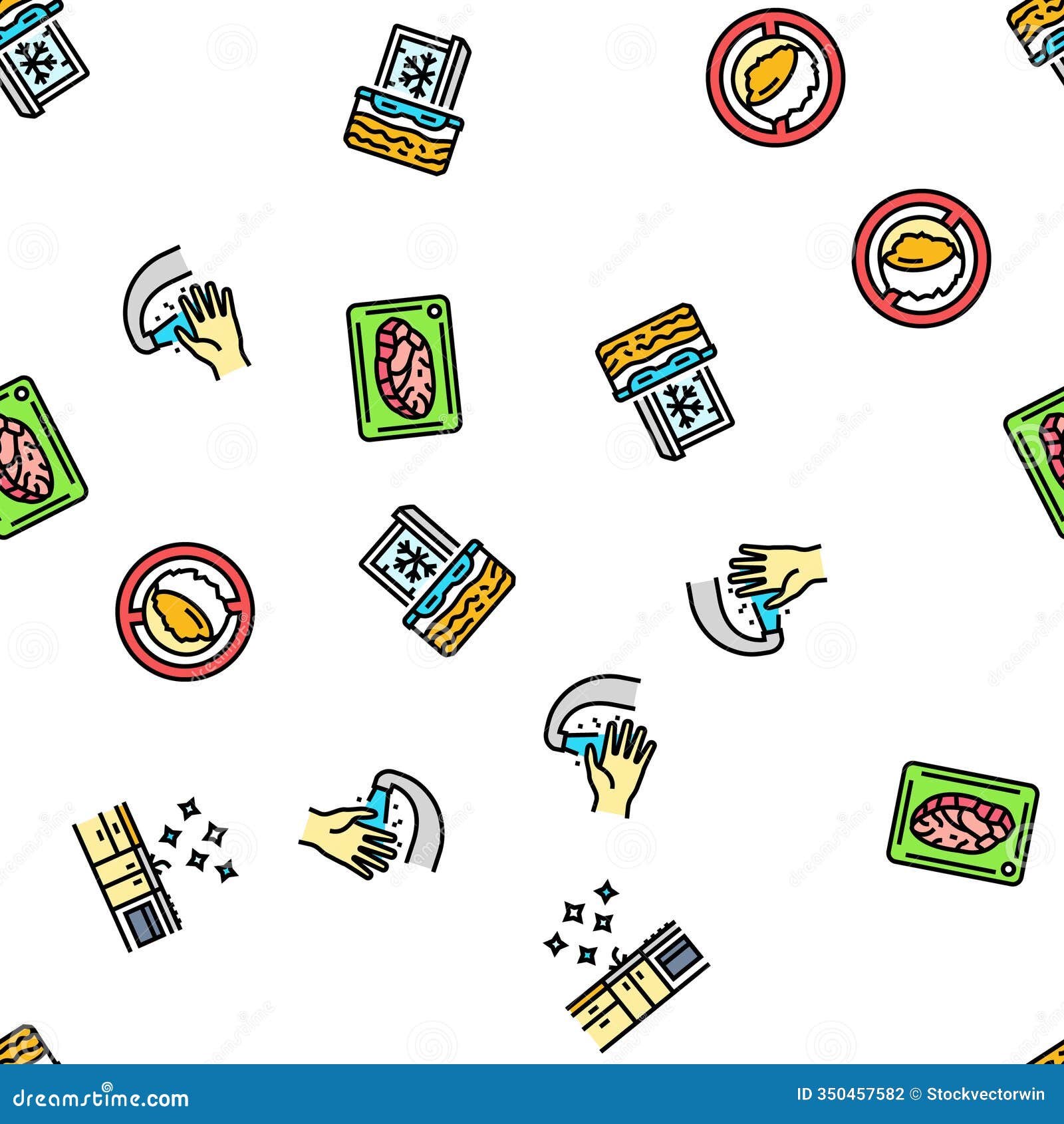 Food Safety Hygiene Inspection Seamless Pattern Vector Stock ...