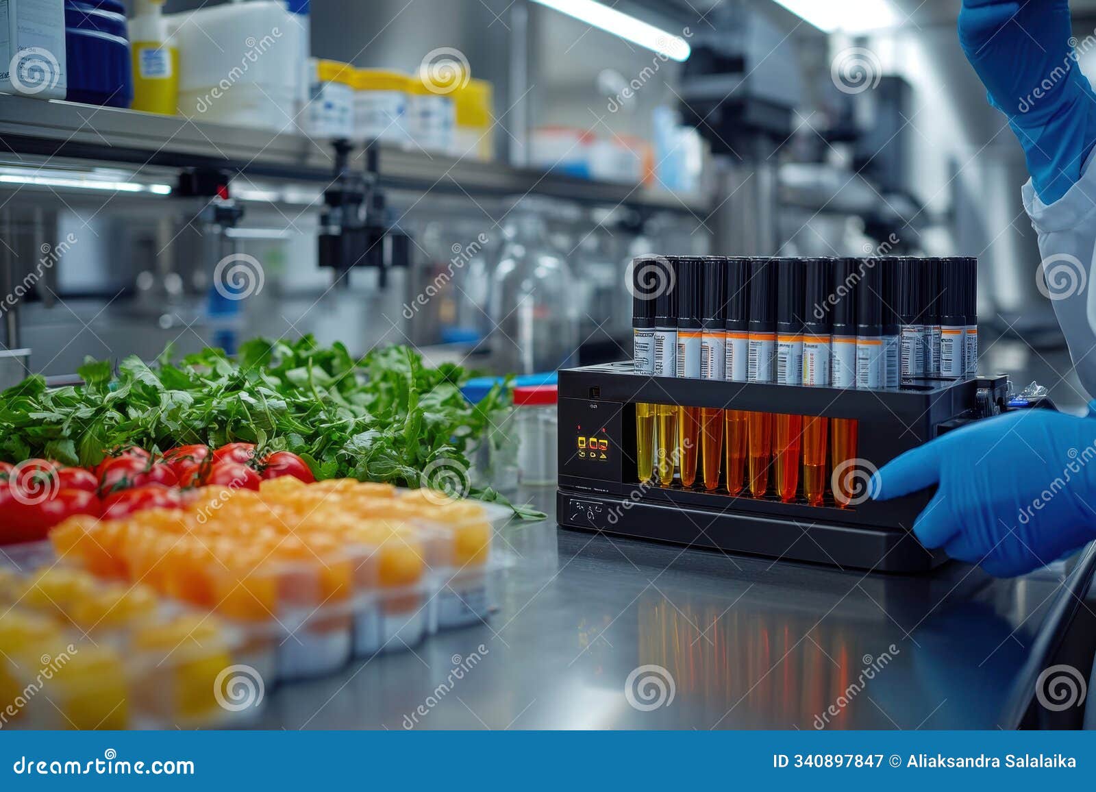 Food Safety Testing, Food Quality Testing Instruments on a Lab Bench ...
