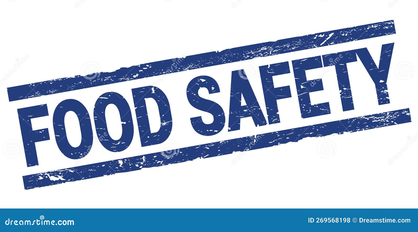 FOOD SAFETY Text on Blue Rectangle Stamp Sign Stock Photo - Image of ...