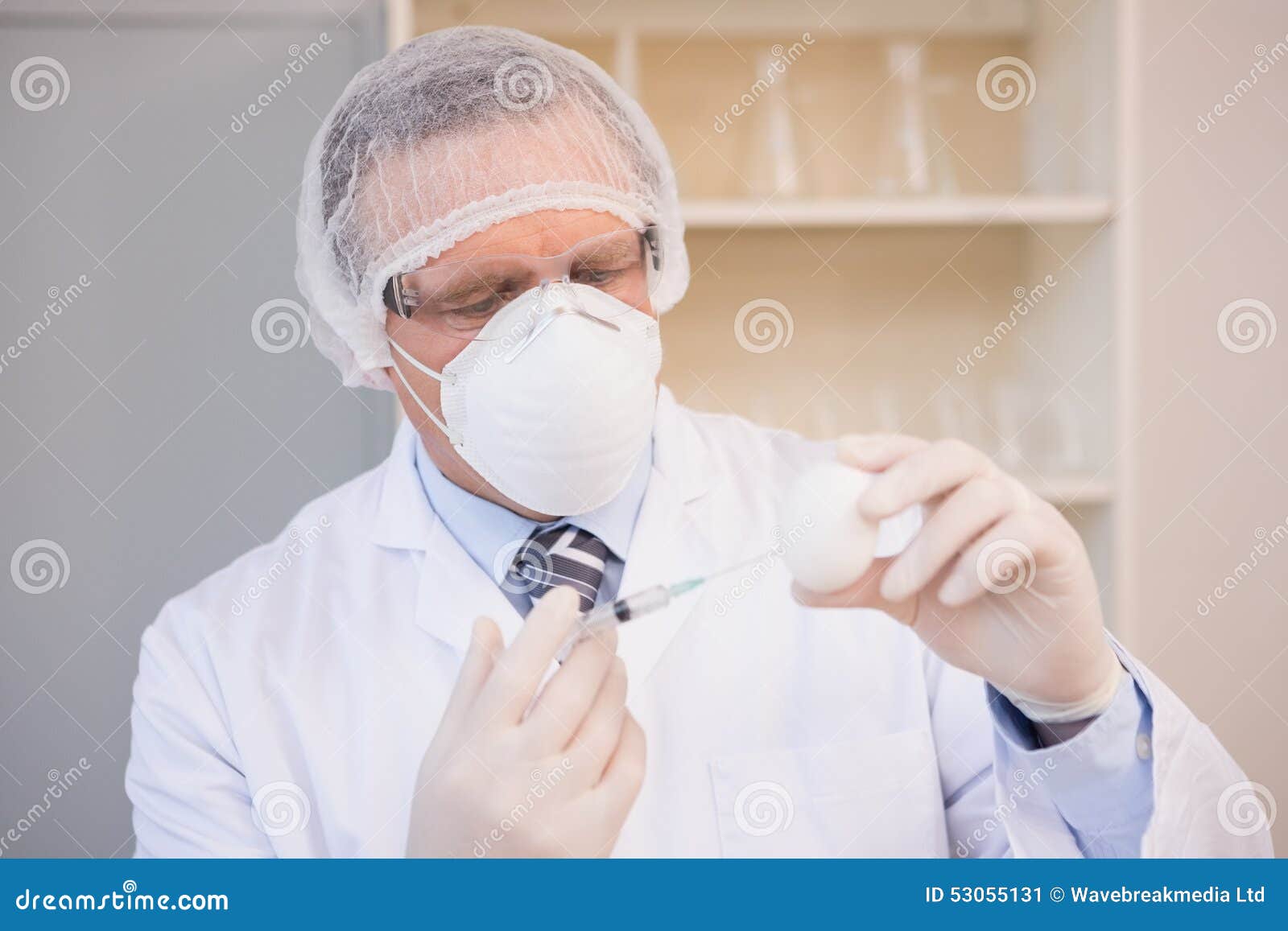 Food Scientist Examining an Egg Stock Image - Image of gloves, person ...