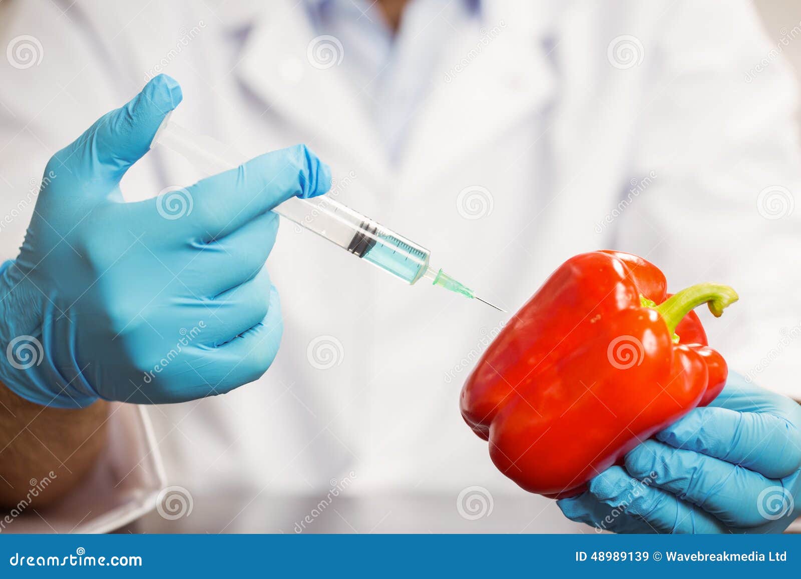 Food Scientist Injecting a Pepper Stock Image - Image of university ...