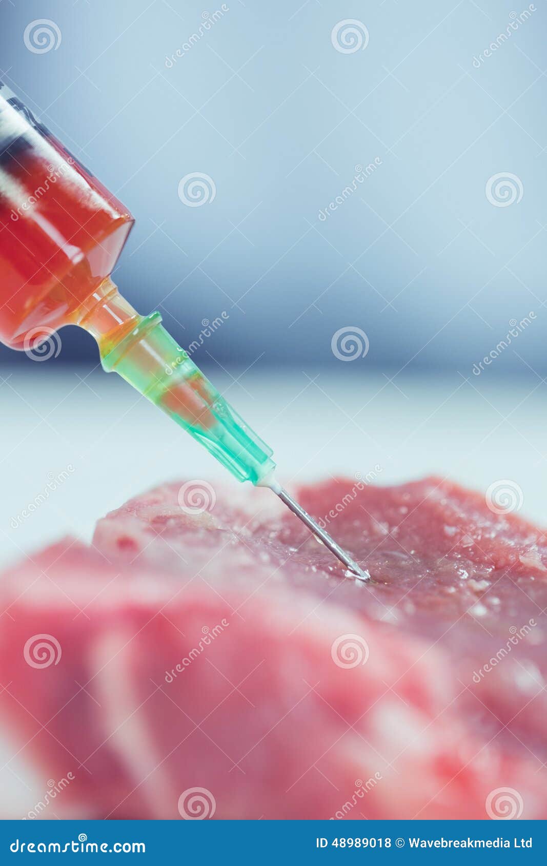 Food Scientist Injecting Raw Meat Stock Photo - Image of laboratory ...