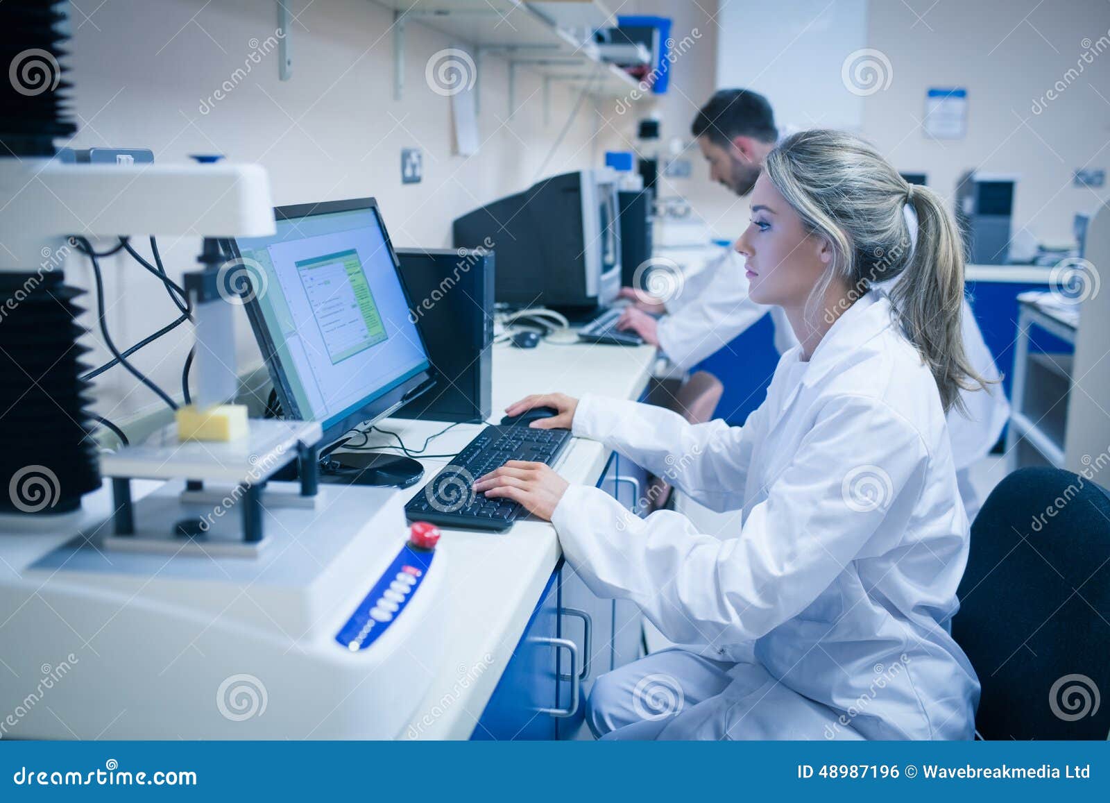 Food Scientist Using Technology To Analyse Cheese Stock Photo - Image ...