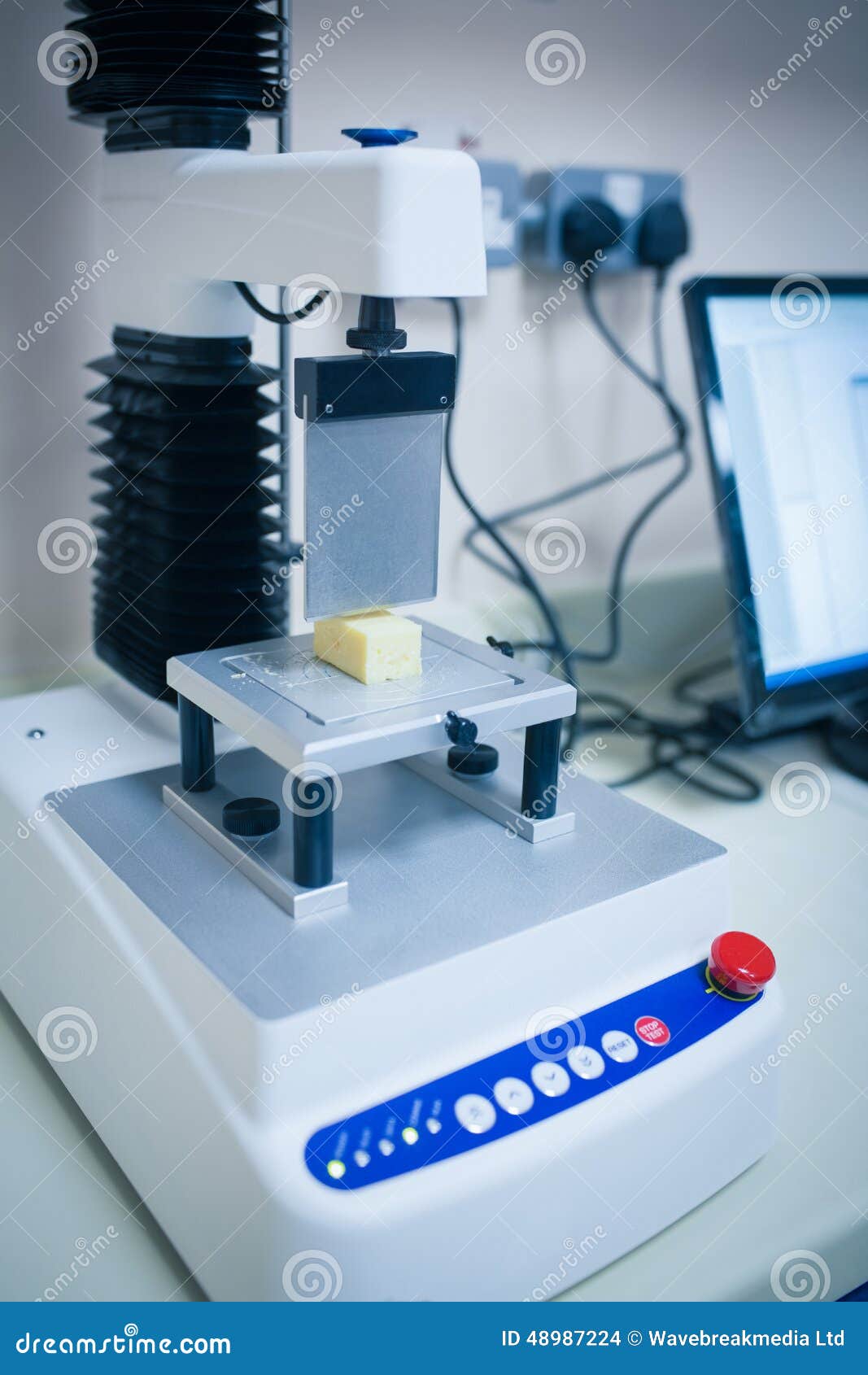 Food Scientist Using Technology To Analyse Cheese Stock Photo - Image ...