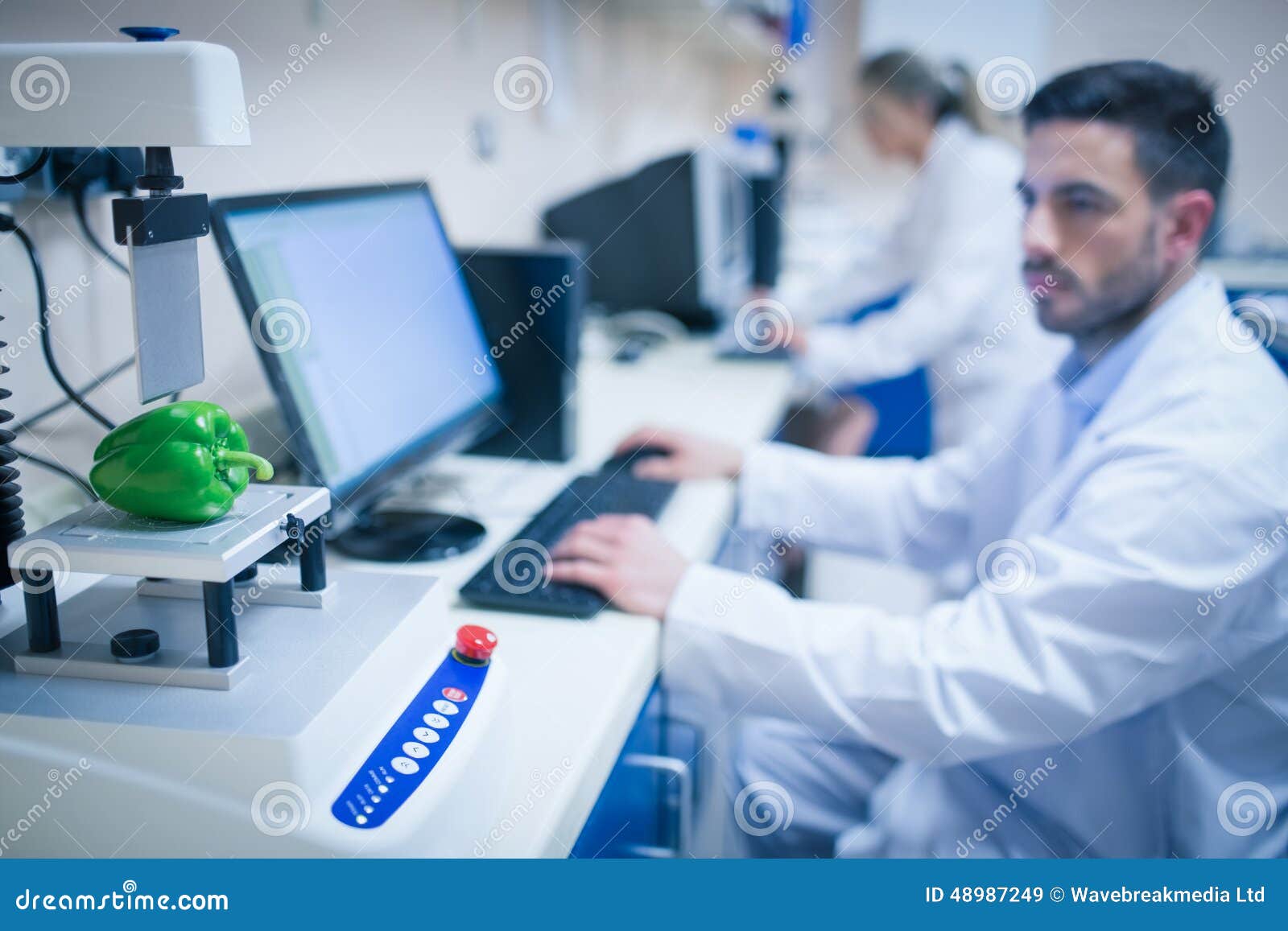 Food Scientist Using Technology To Analyse Pepper Stock Image - Image ...