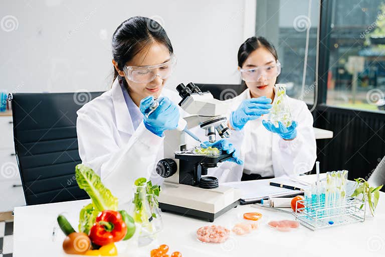Food Scientists in Lab Coats, Testing Samples, and Analyzing Food ...