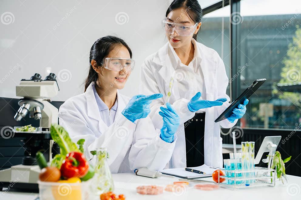 Food Scientists in Lab Coats, Testing Samples, and Analyzing Food ...