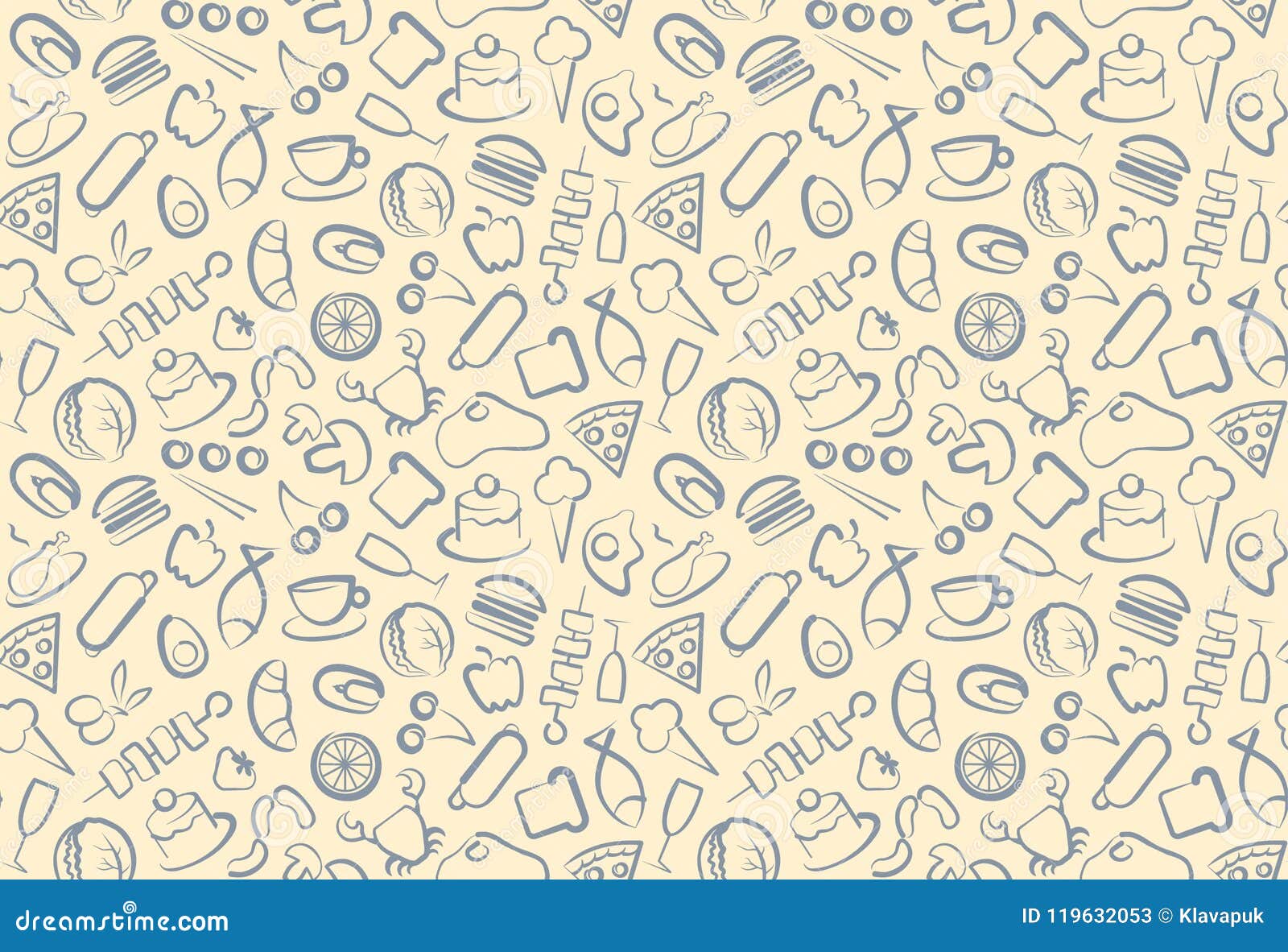 Food seamless background stock vector. Illustration of gourmet - 119632053