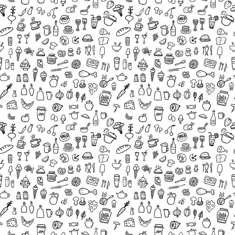 Food seamless stock vector. Illustration of morning, bread - 34199997