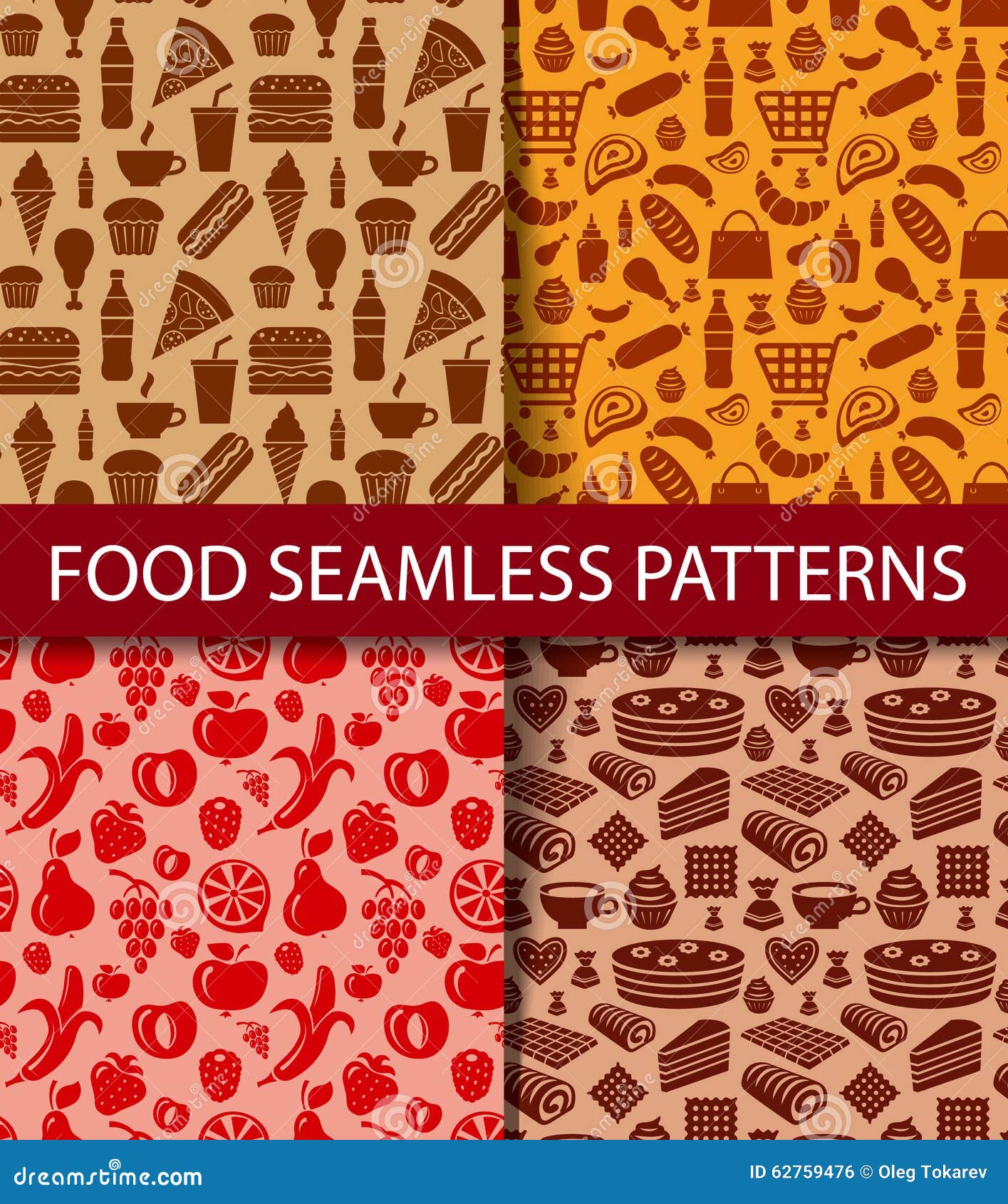 Food seamless pattern stock illustration. Illustration of tart - 62759476