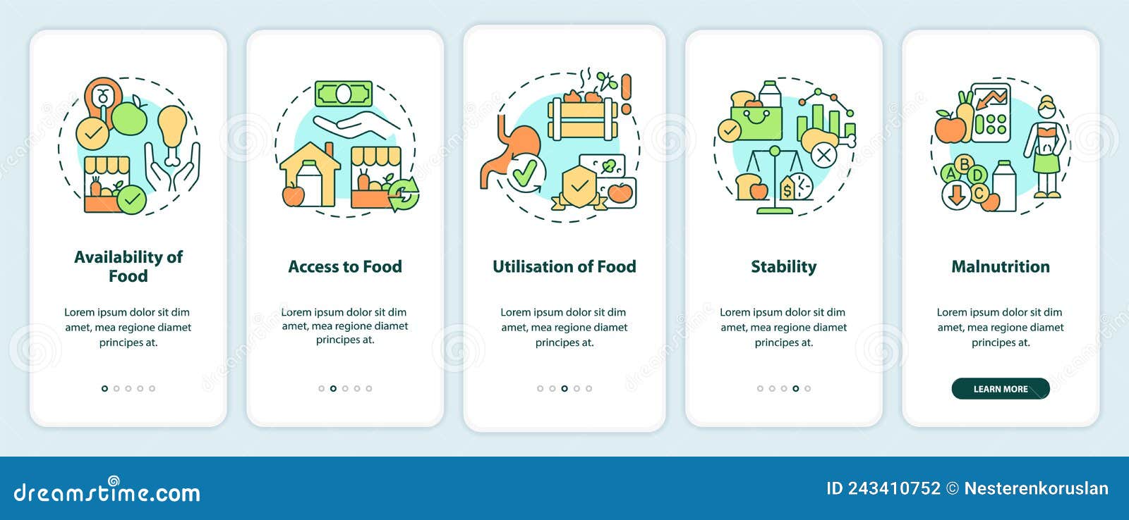 Food Security Basic Definitions Onboarding Mobile App Screen Stock ...