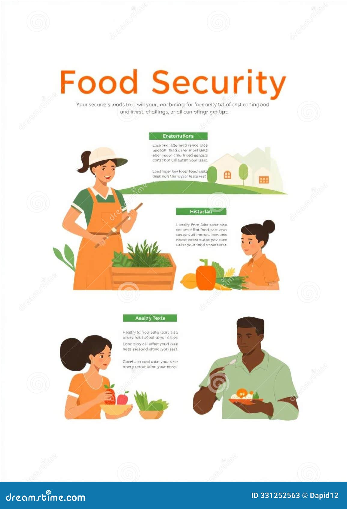 A Food Security Poster of Food and People Eating and Food Checking ...