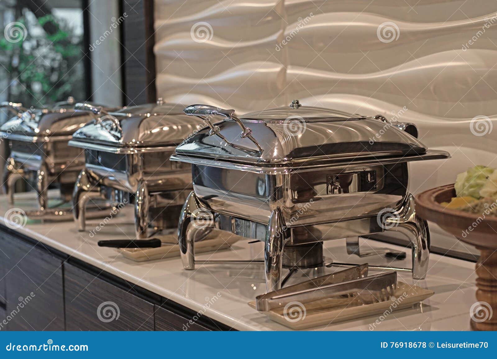 Food Service Steam Pans on Buffet Table Stock Photo - Image of dinner ...
